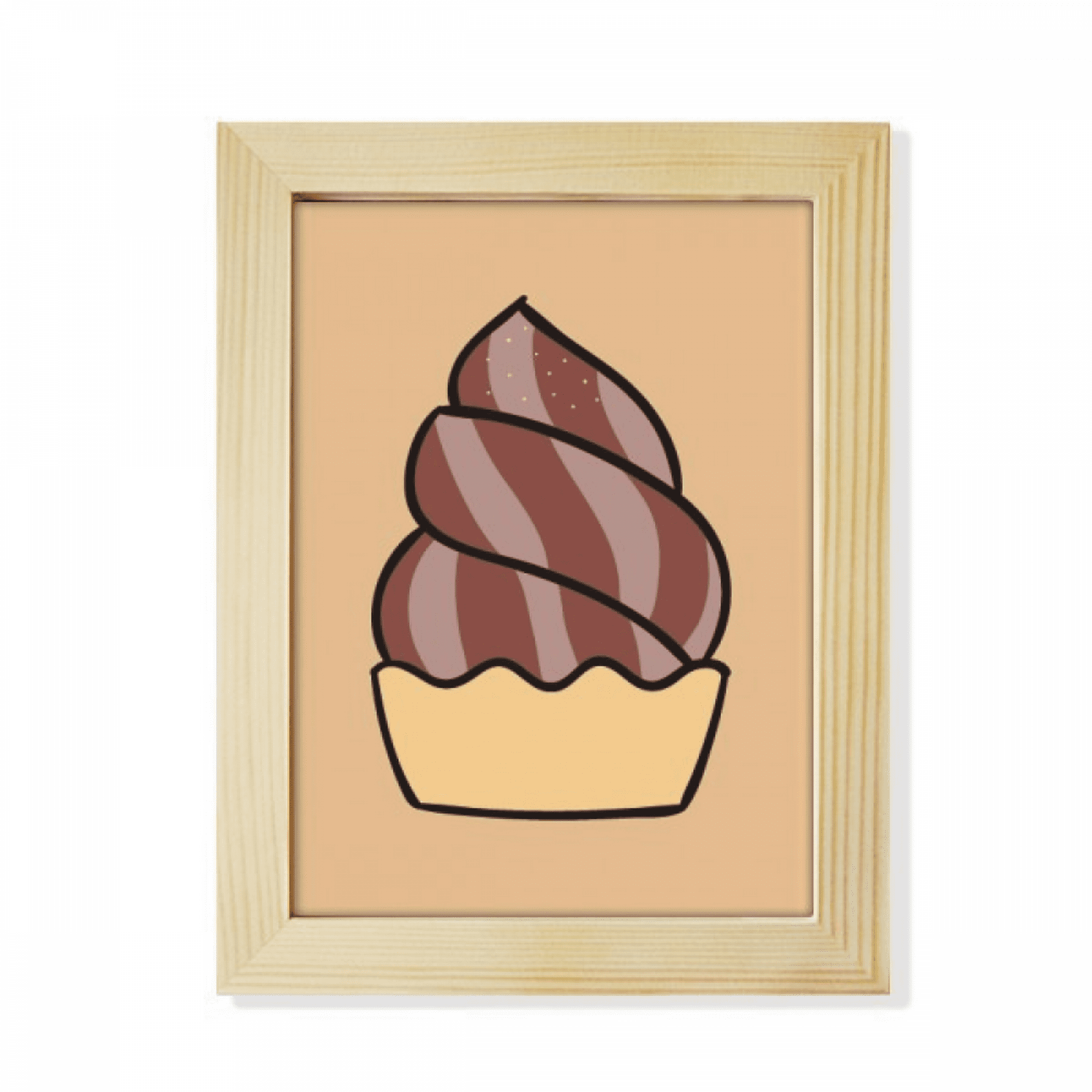 Chocolate Oatmeal helado de dulce Escritorio de madera Arte Pintura 6x8 ...