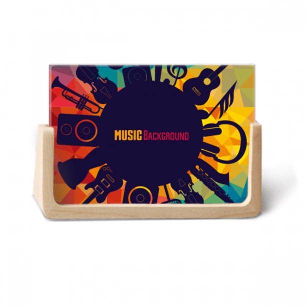 Instrumentos musicales loco Azul ilustrar Pantalla de escritorio fotográfica de madera | Walmart ...