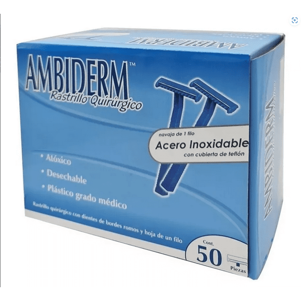 Rastrillo Quirúrgico Ambiderm De Acero Inoxidable Con 50 Ambiderm RQ-01 | Bodega Aurrera en línea