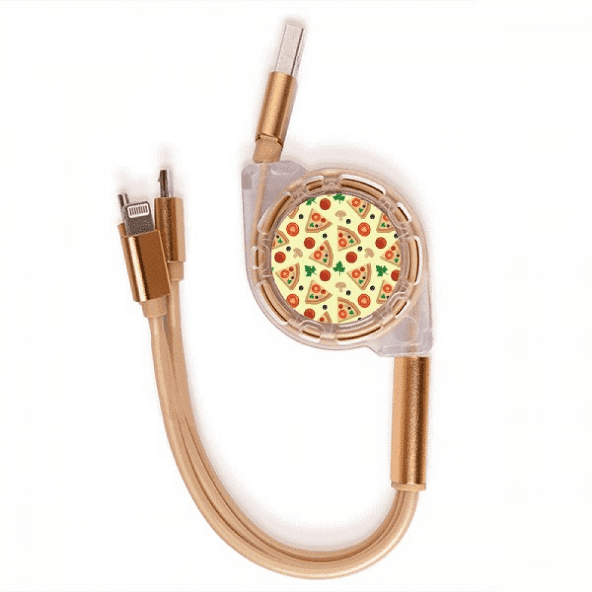 Pizza de champiñones tomate alimentos Italia Cable de carga telescópico ...