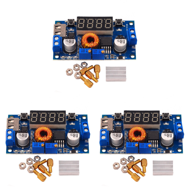 Módulo de alimentación 5-28V Tablero de conversión de banco 5A Voltaje máximo ajustable con ...