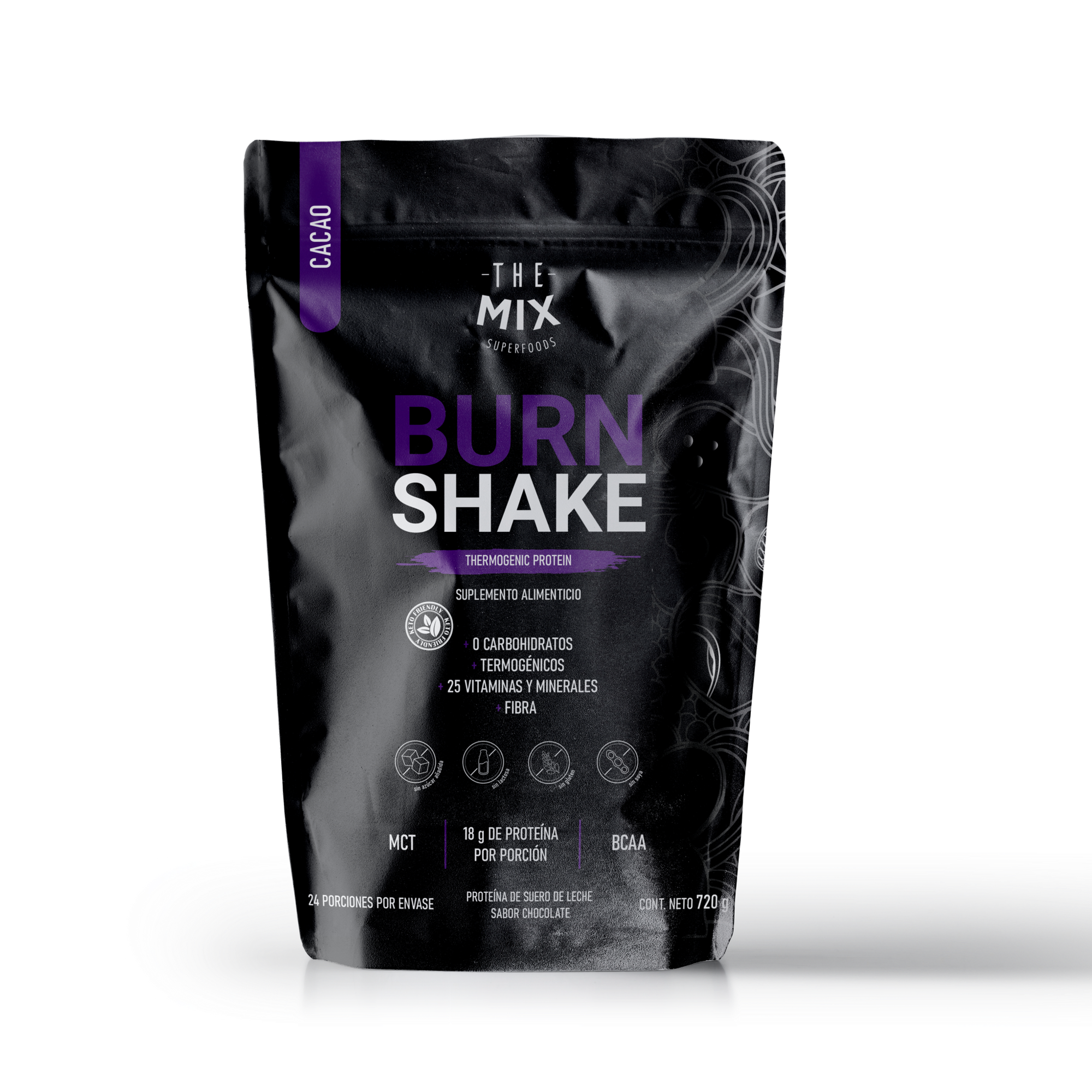 Burn Shake Cacao. Bebida de suero de leche con termogénicos y vitaminas ...