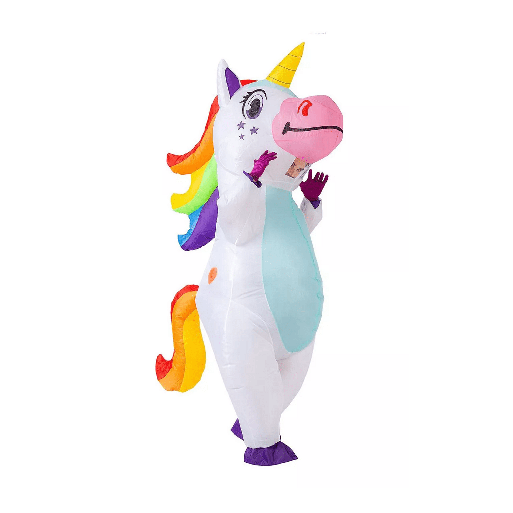 Disfraz De Unicornio Inflable Para Adulto, Halloween Blanco | Walmart ...