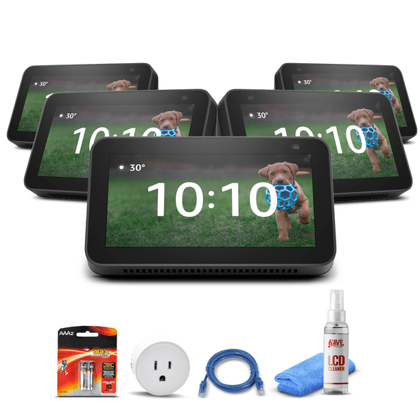 (5) Echo Show 5 (2nd Gen, 2021 Release) - Charcoal + WiFi Smart Plug ...