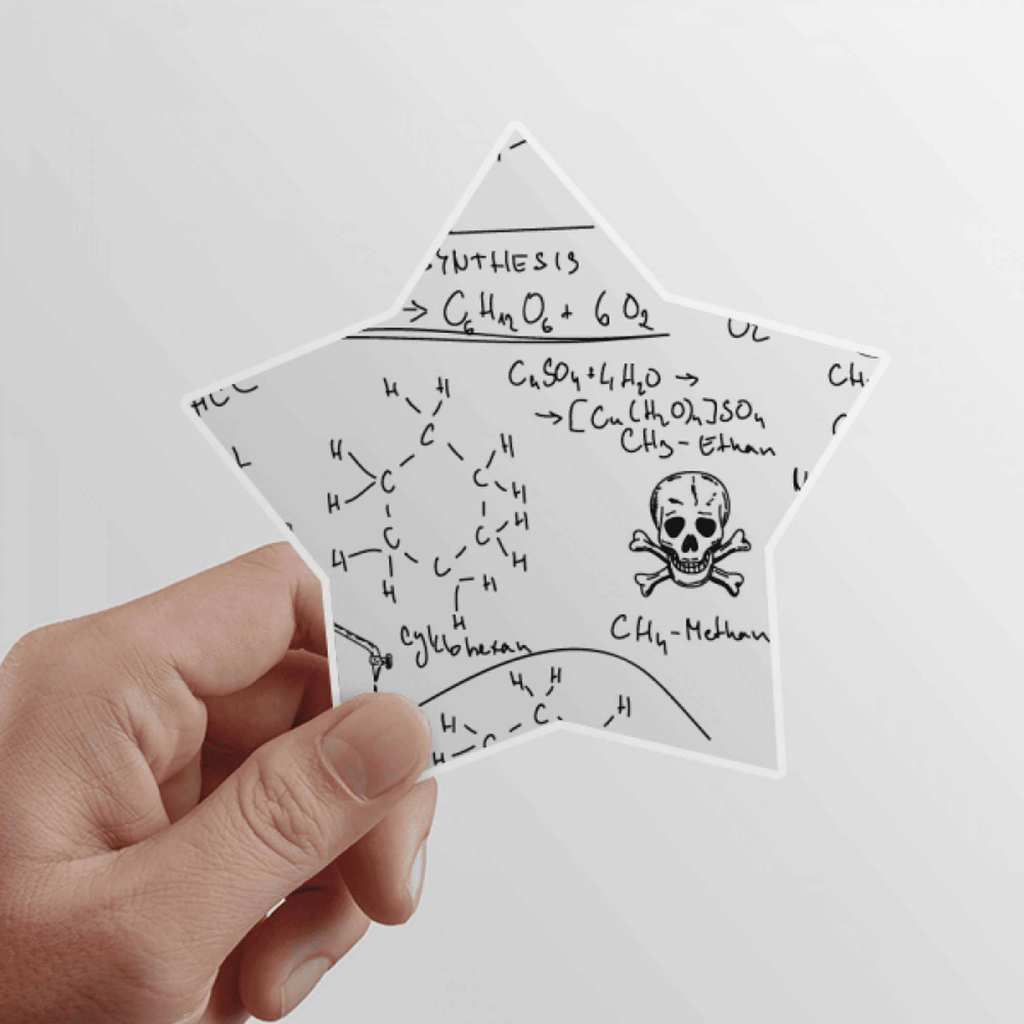 Cálculo de experimento de química orgánica Estrella calcomanías ...