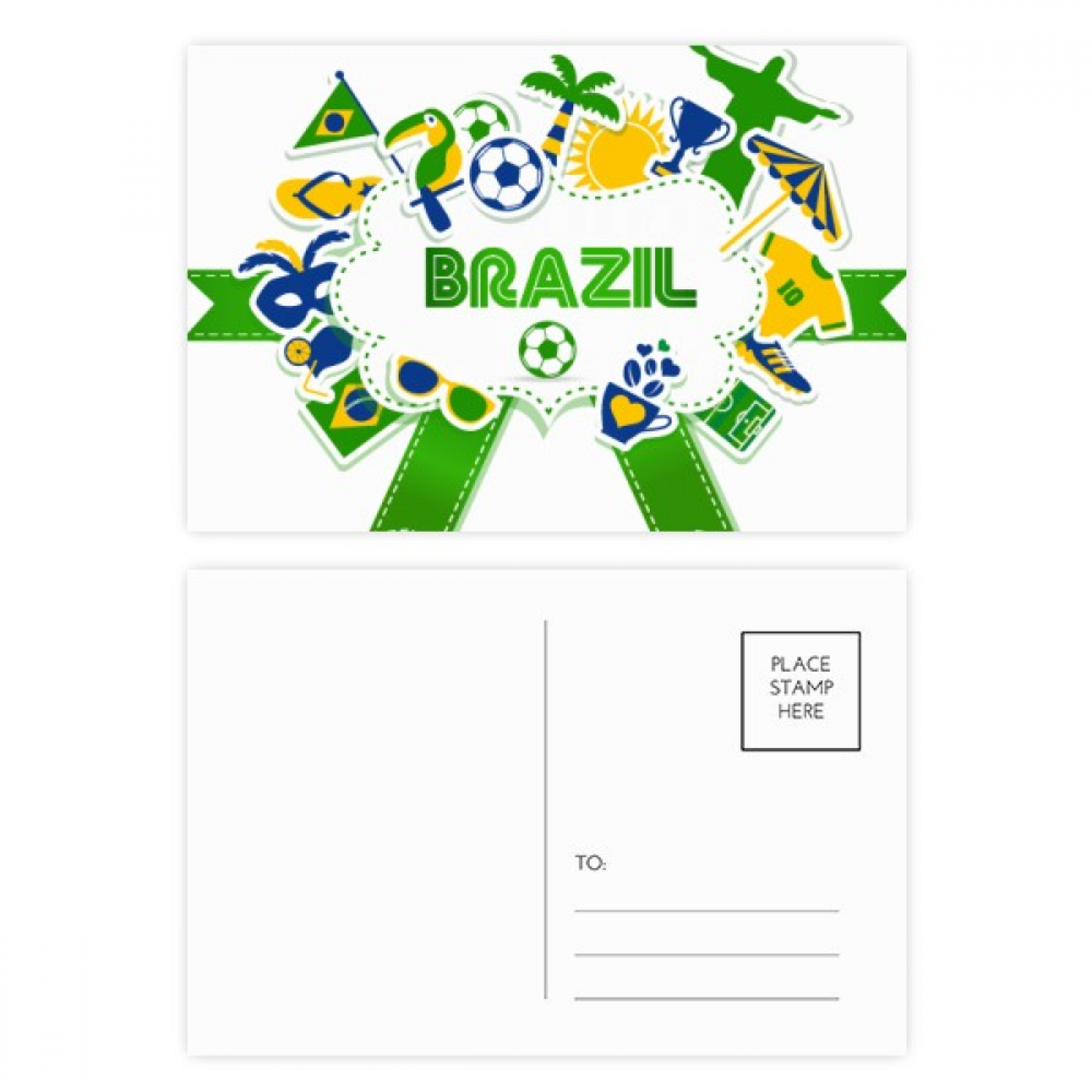 Futbol Futbol Brasil cultural Set cumpleaños gracias tarjeta postal ...