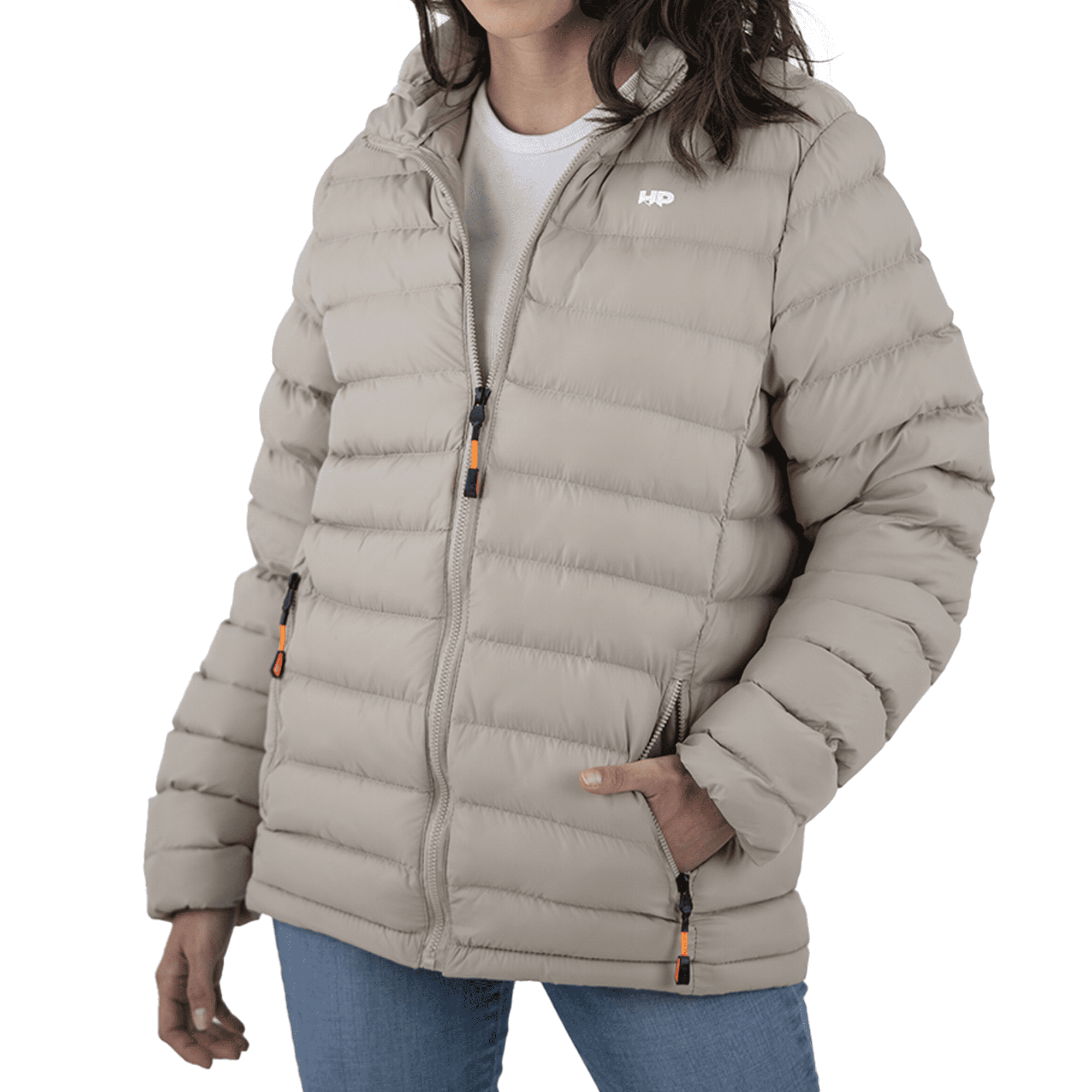 Chamarra Acolchada de Senderismo para Mujer Color Beige - Chaqueta ...