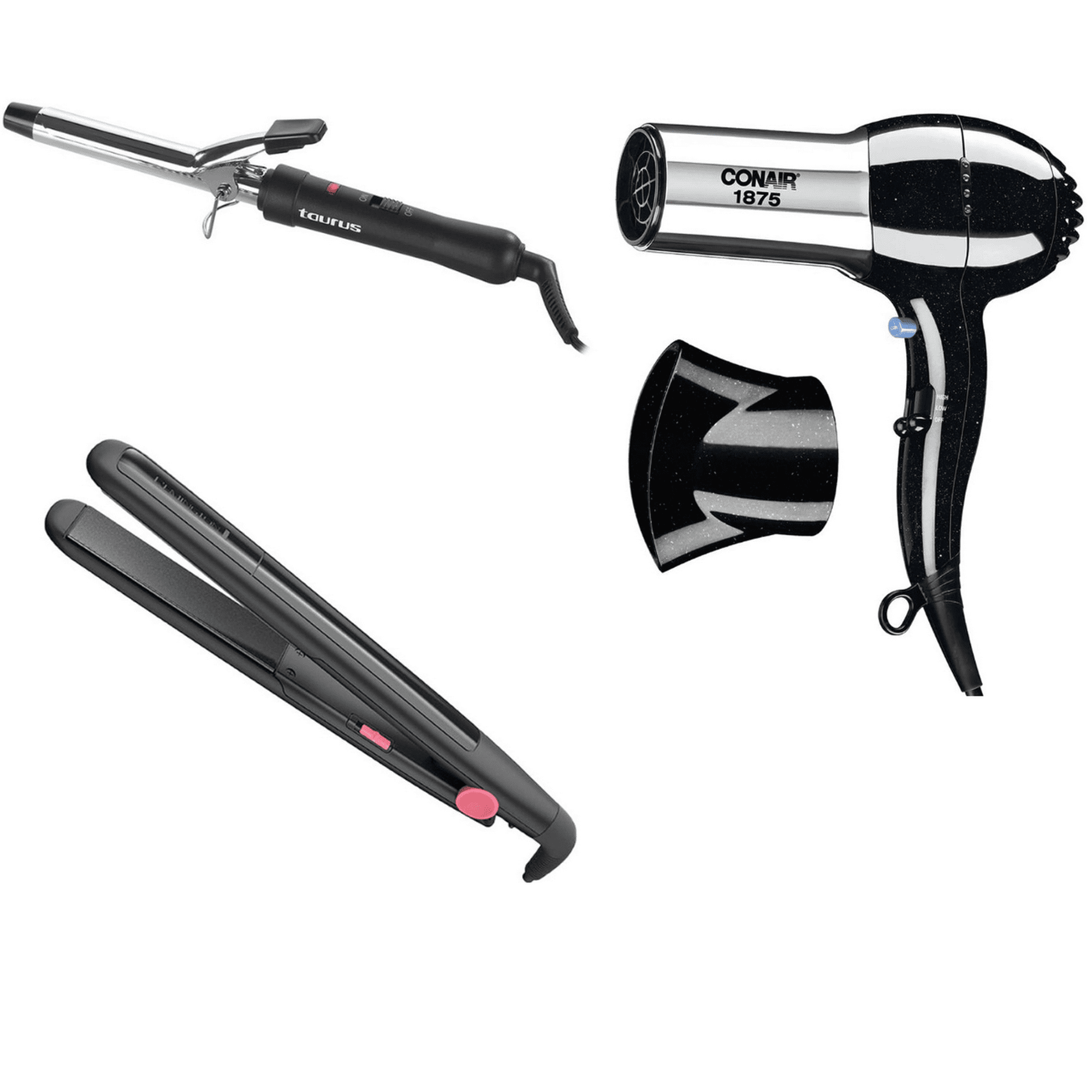 COMBO SECADORA PELO + PLANCHA ALACIADORA + TENAZA | Walmart en línea