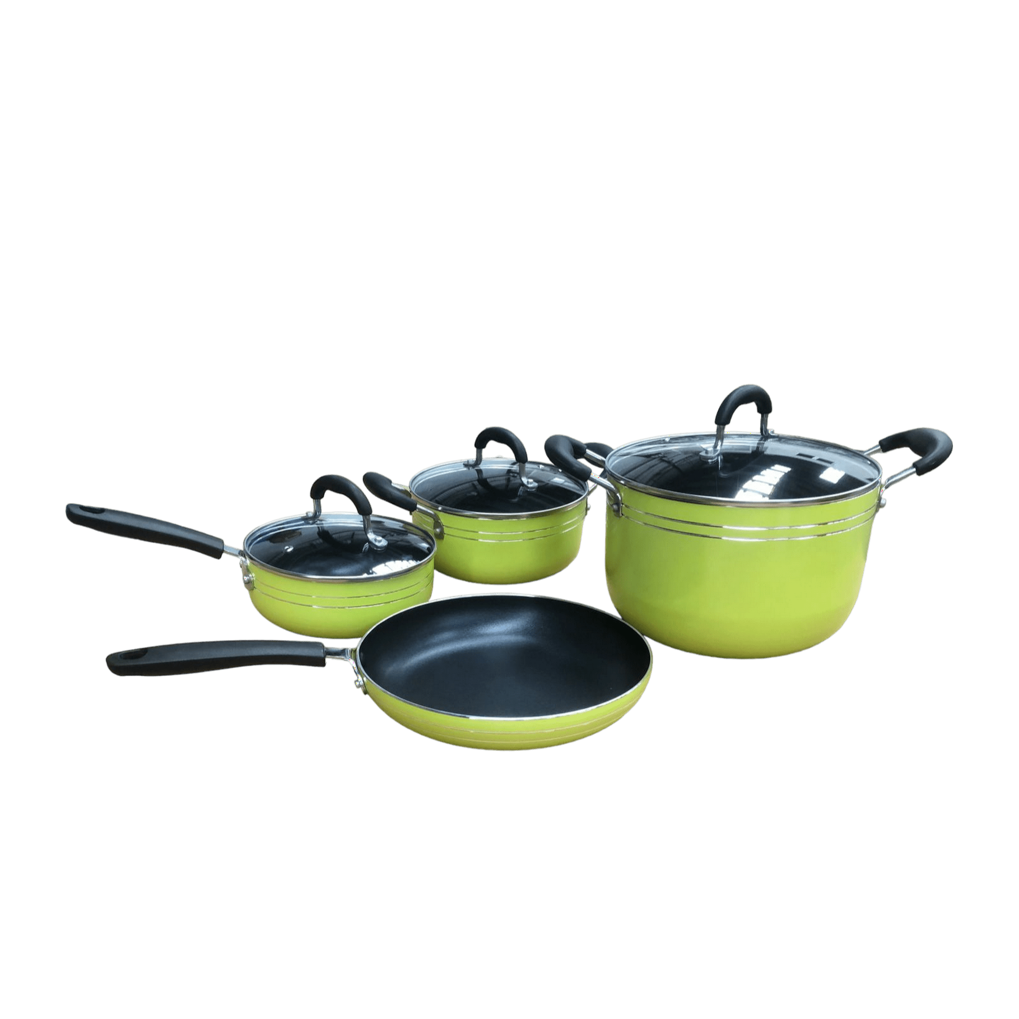 Juego Batería Cocina 7 Pzas Vbg Aluminio Olla Sarten Verde Vbg Sql