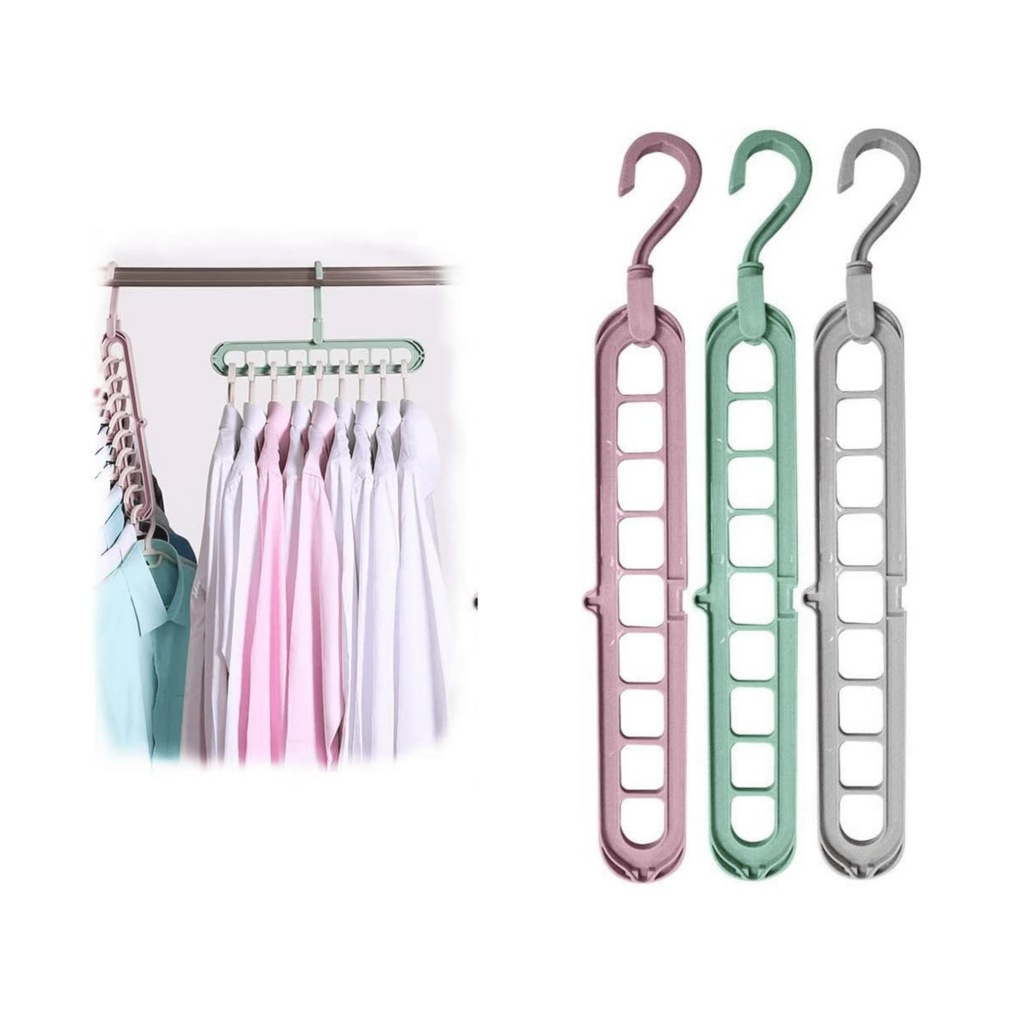 Colgador de ropa mágico de 3 uds, colgador de ropa plegable de calidad ...