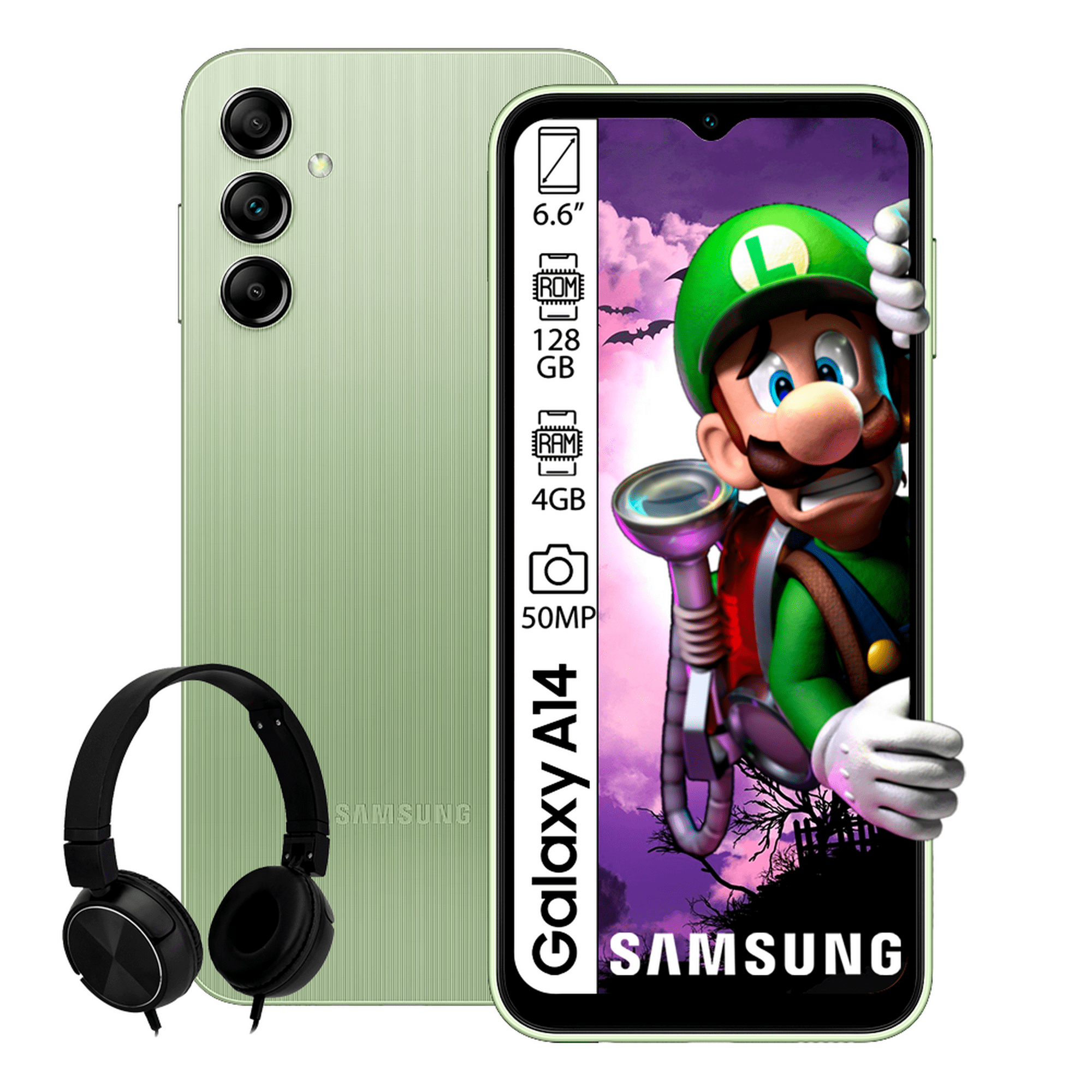 Samsung Galaxy A14 con 128GB de almacenamiento y 4GB de RAM, en color ...