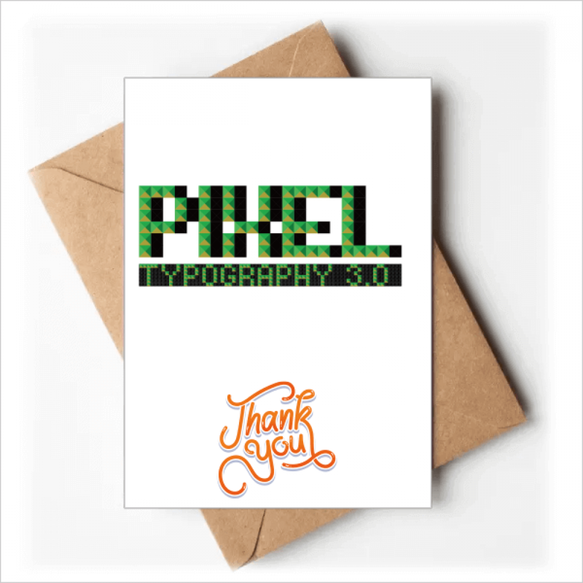 Pihel la tipografía 3.0 pixeles Nota en blanco del sobre de la tarjeta ...