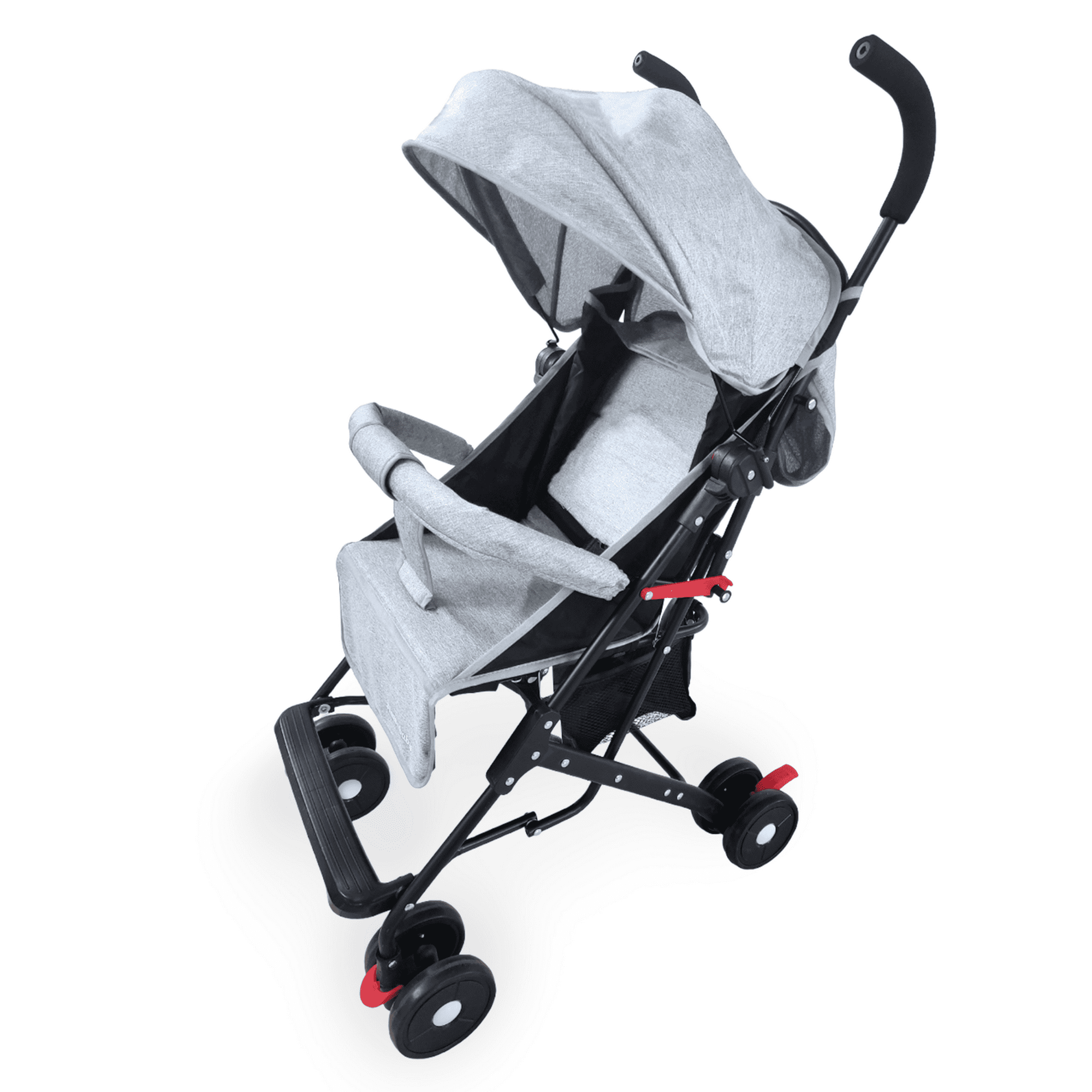 Carriola de Paseo Plegable con Toldo y Respaldo Reclinable gris Grande ...