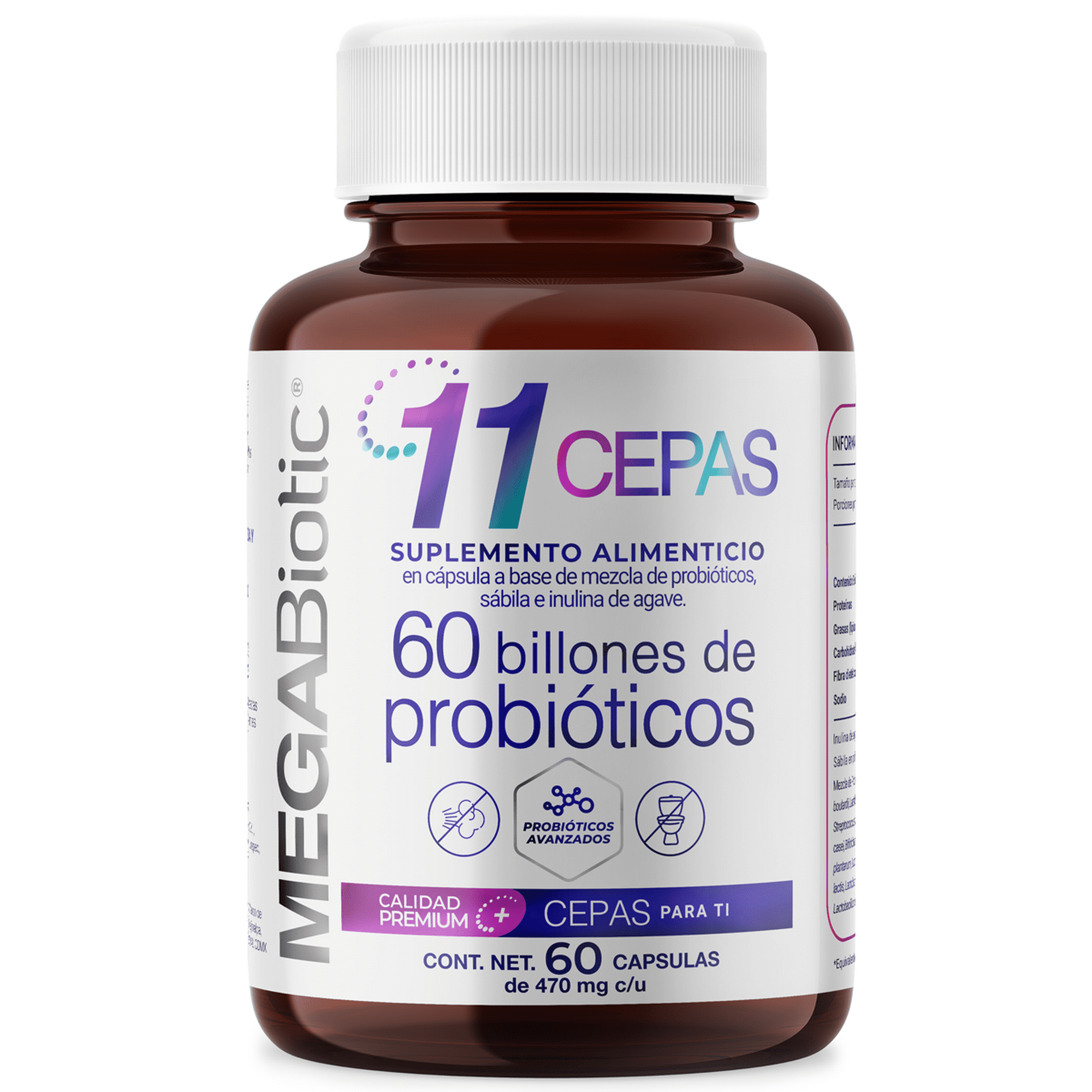 Probioticos 60 Billones y 11 Cepas para 60 Dias reforzado con ...