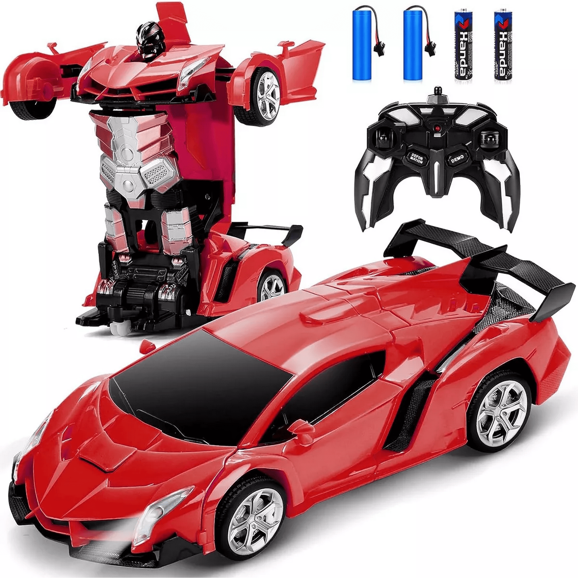 2 En 1 Coche Teledirigido Transformers Control Remoto Niños Rojo | Walmart en línea