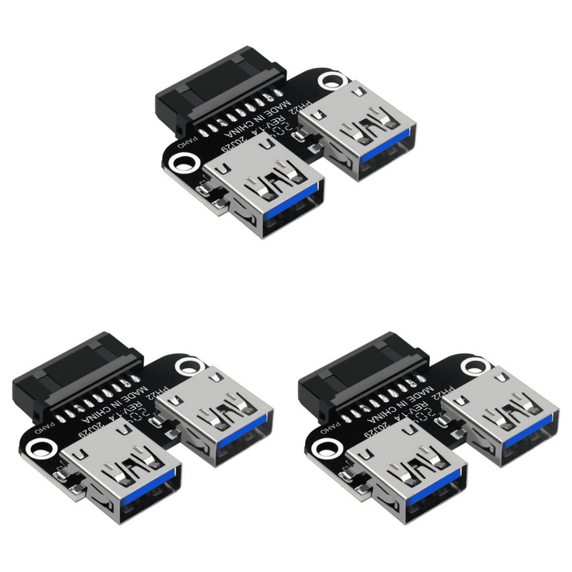 Adaptador de placa base USB 3.0 de 20 pines a doble tipo A (A ...
