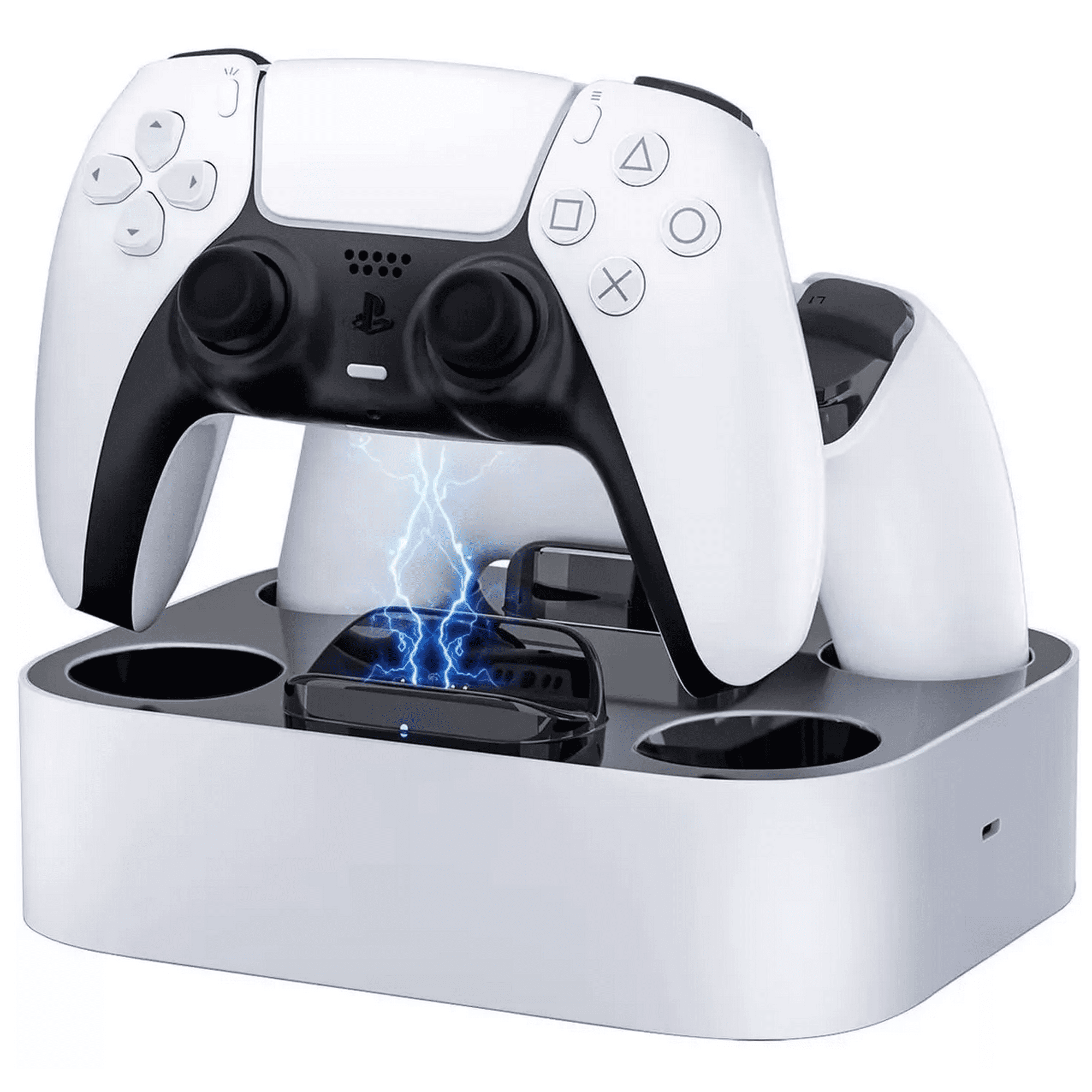 Cargador Para Ps5 2 Controles Dualsense Carga Rápida Con Luz Blanco ...