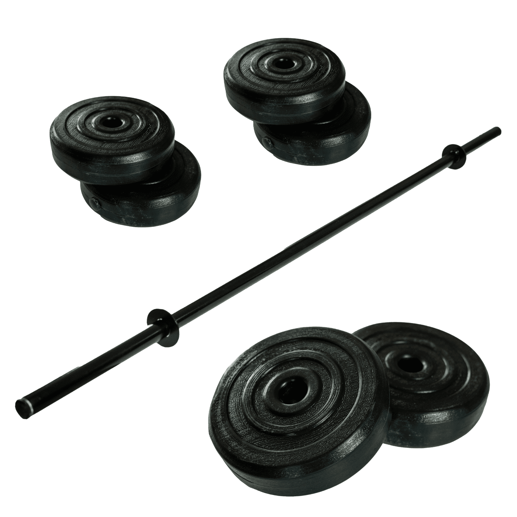 Kit Gym Una Barra recta con 6 Discos de Plastico XNESS BARRA RECTA CON ...