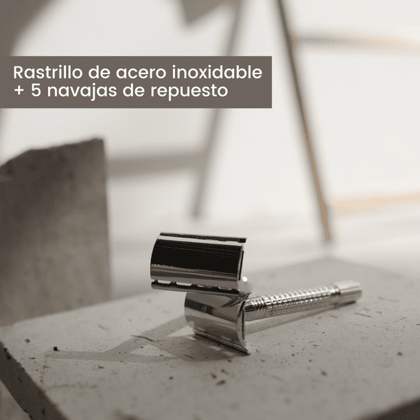 Rastrillo para Afeitar de Acero Inoxidable Ecostyle México Incluye 5 ...