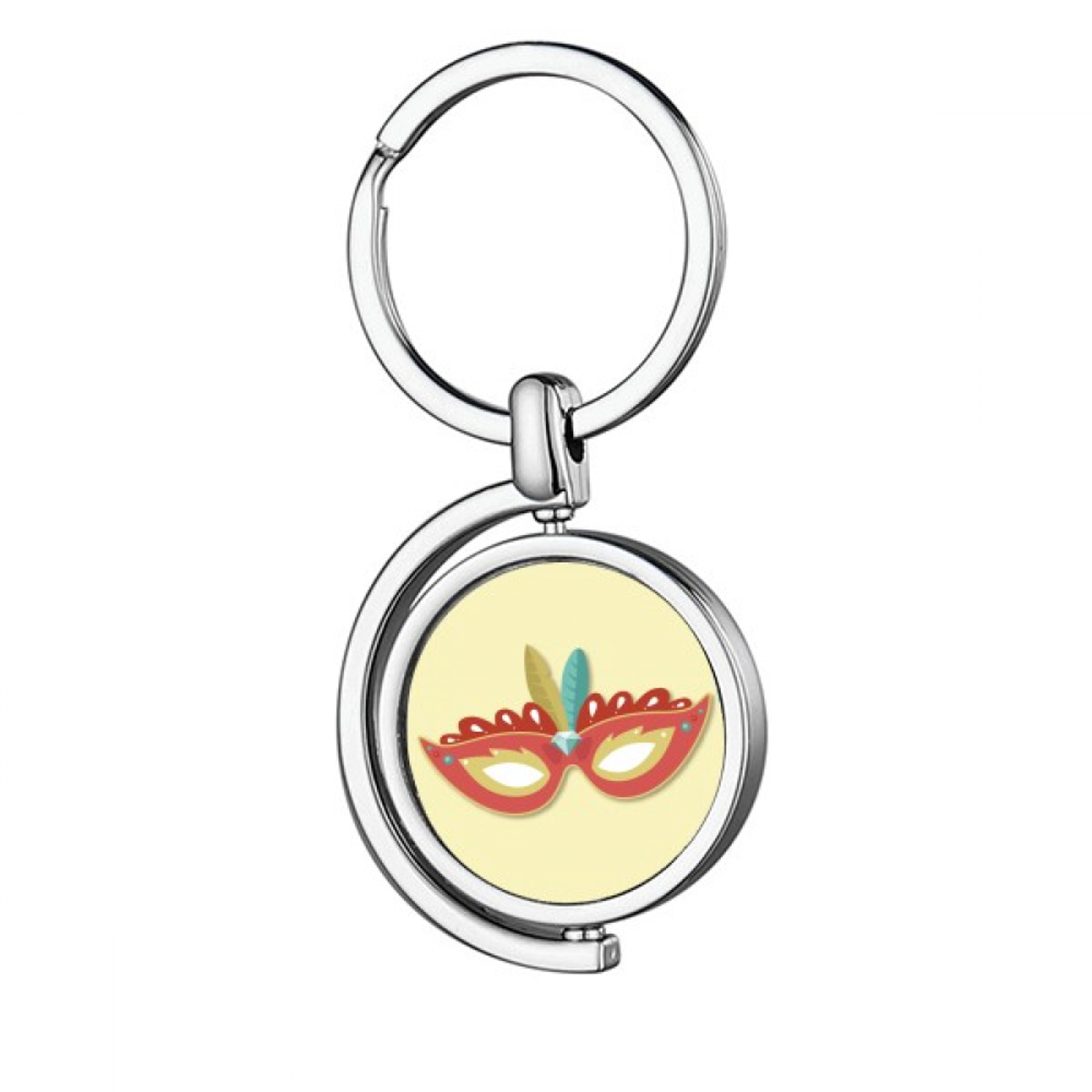 Mascara naranja Feliz Carnaval de Venecia Rotating keychain Metal ...
