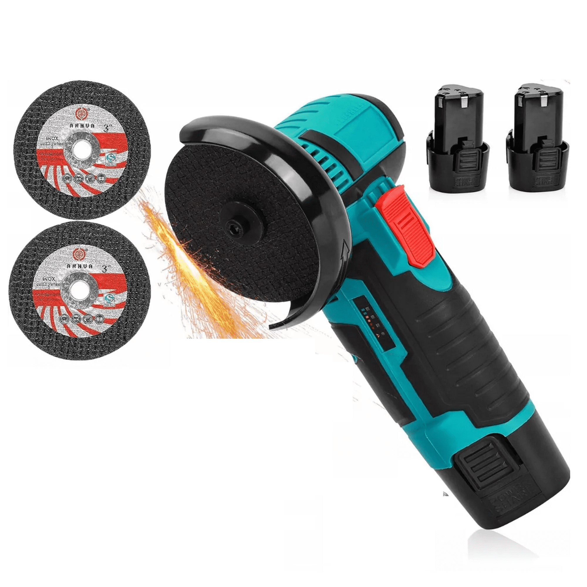 "Mini Esmeril Inalámbrica Esmeriladora Pulidor Con 2 Baterías Azul ...