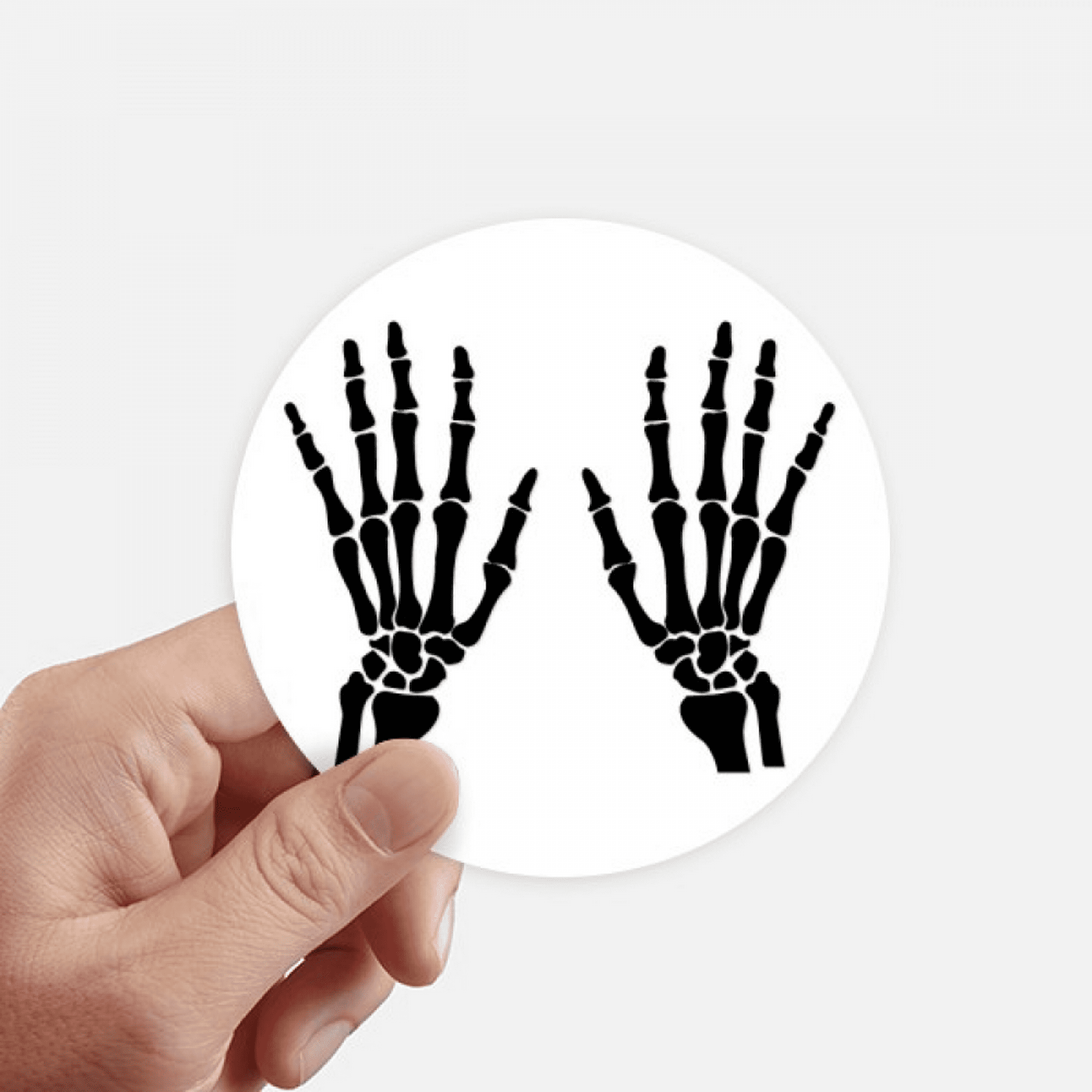 Esqueleto hueso mano humana patron negro Pegatinas de pared redondo ...