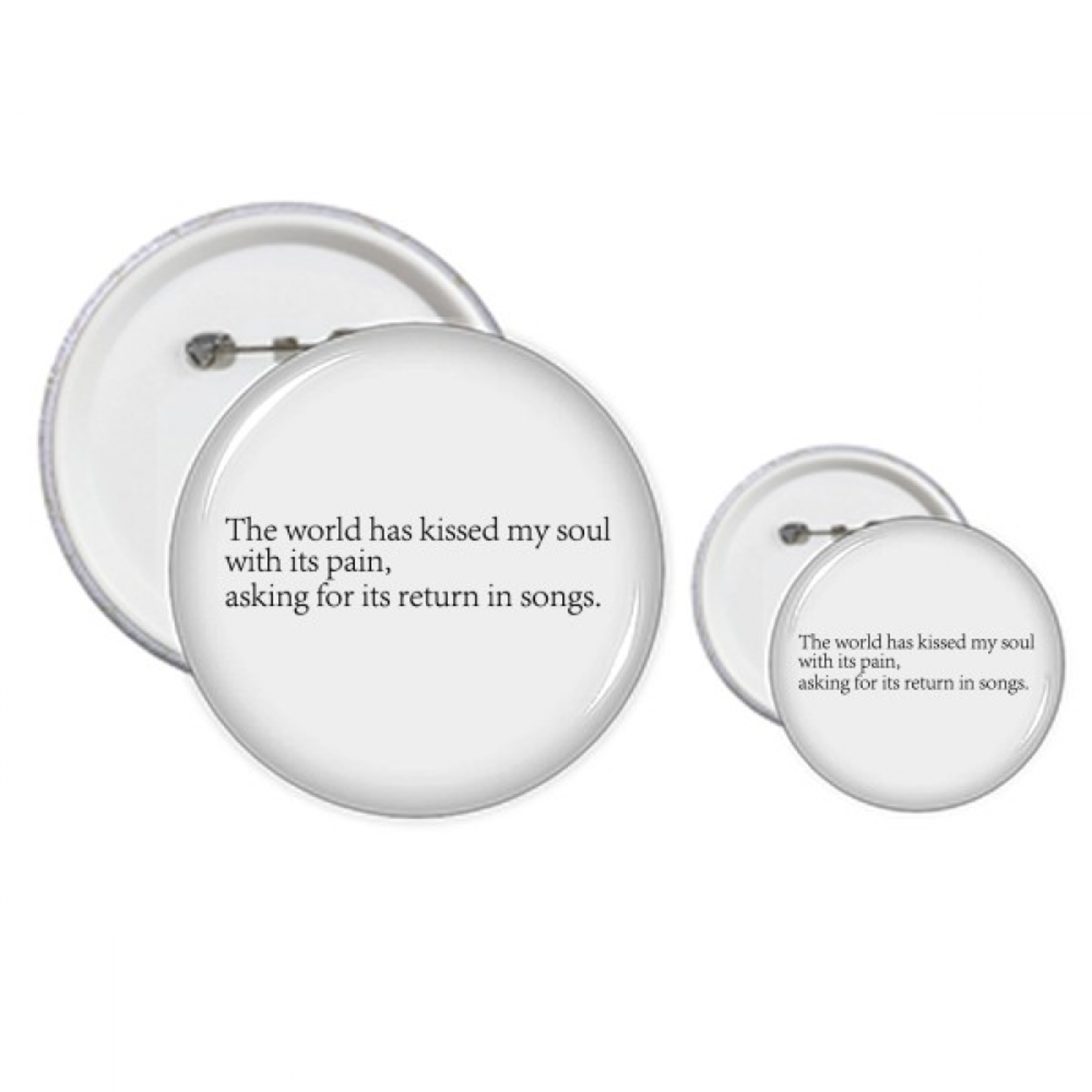 La poesía cita mundo besó a mi alma Insignia insignia botón diseño ...