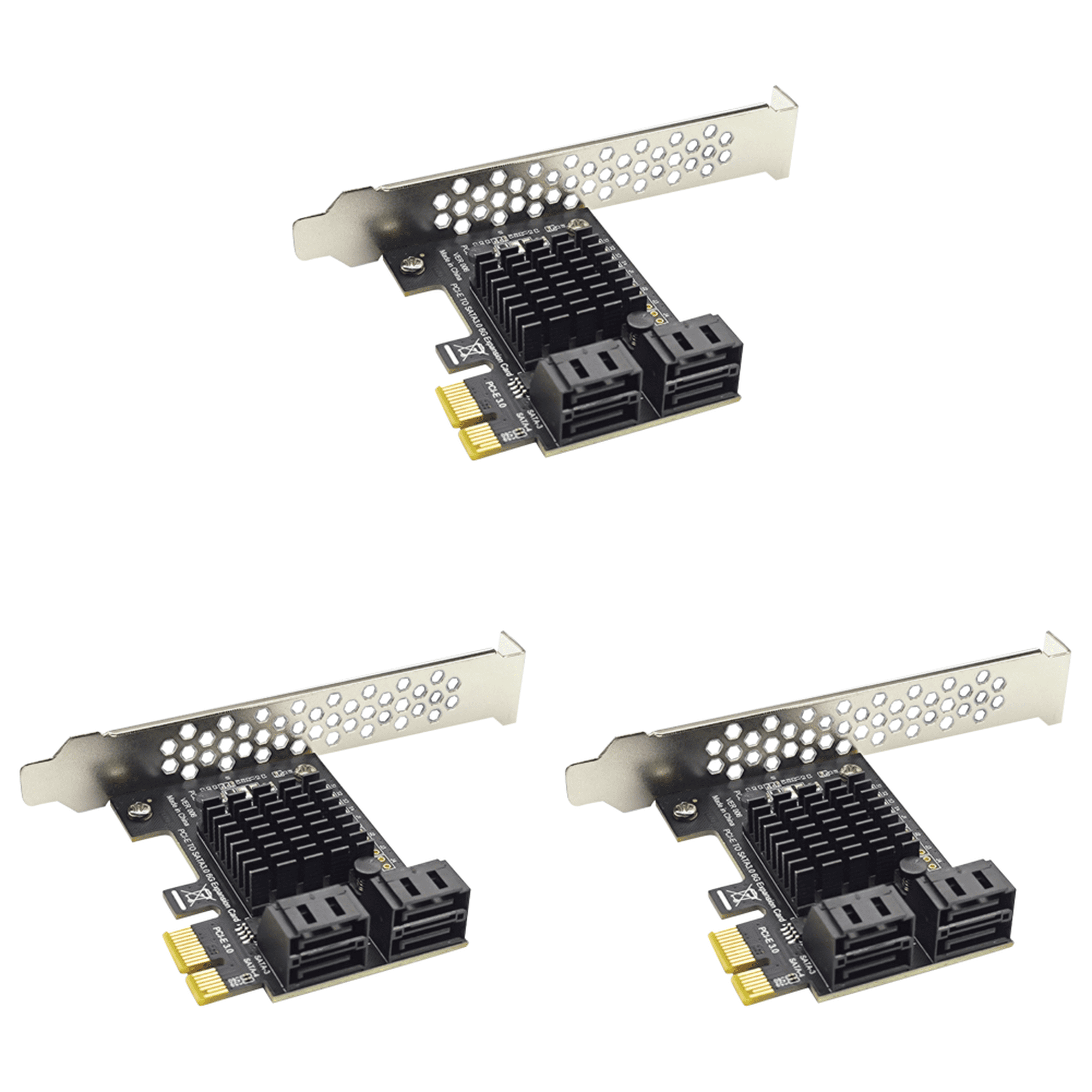 SATA PCIe Bracket 4 Port III Tarjeta 6Gbps 3.0 a PCI-e 1X Adaptador con ...