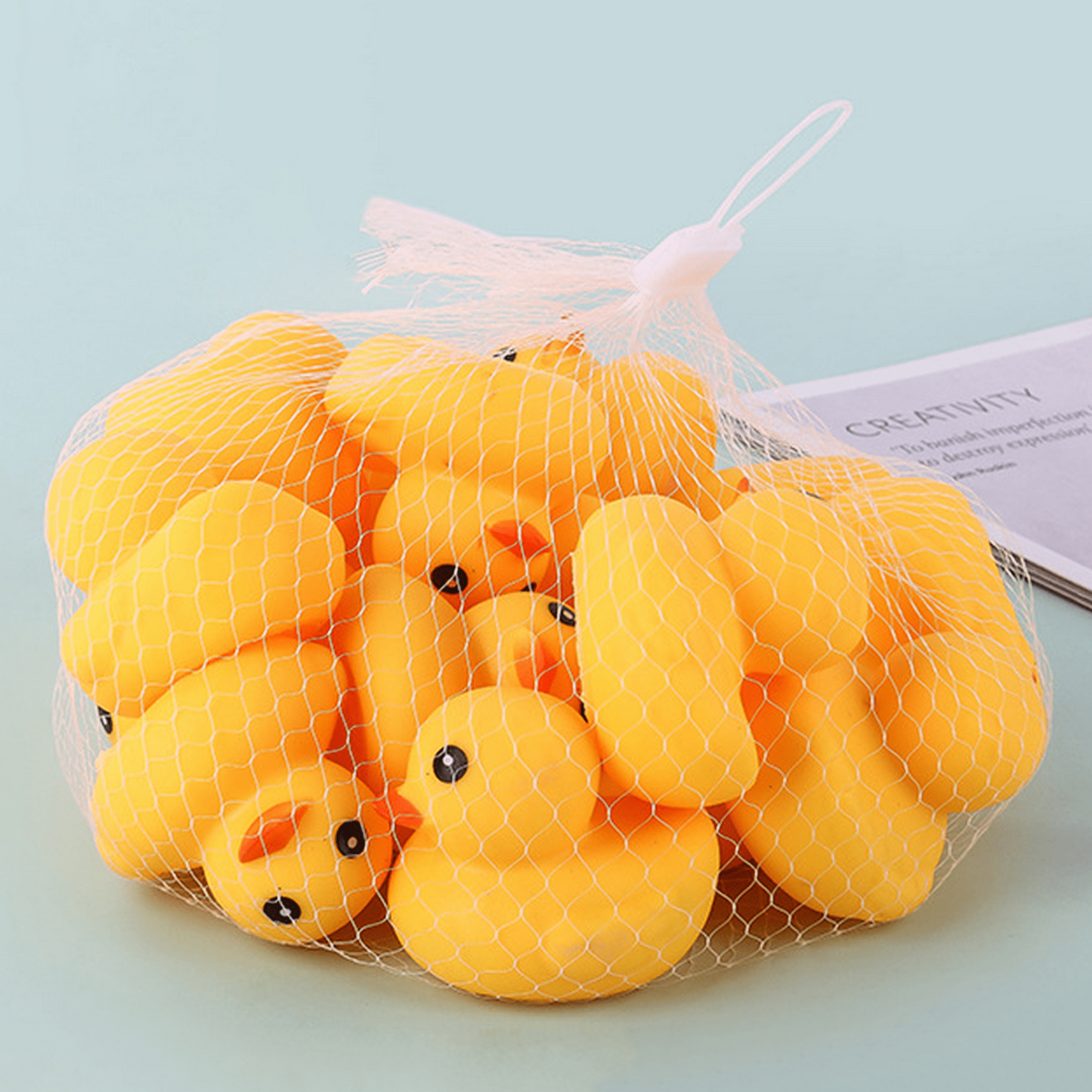 [Flotar y chirriar] Pato de goma Pato Bebé Juguete de baño para niños ...