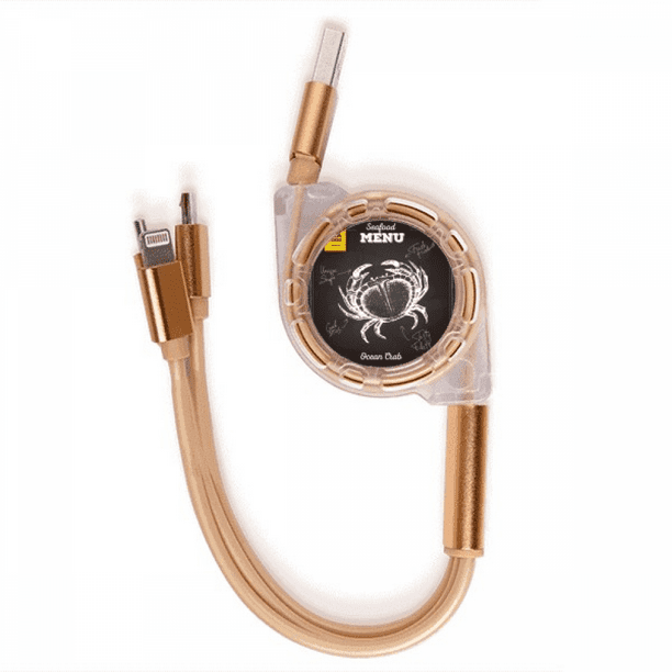 Crab sketch Pattern organismo marino Cable de carga telescópico ...