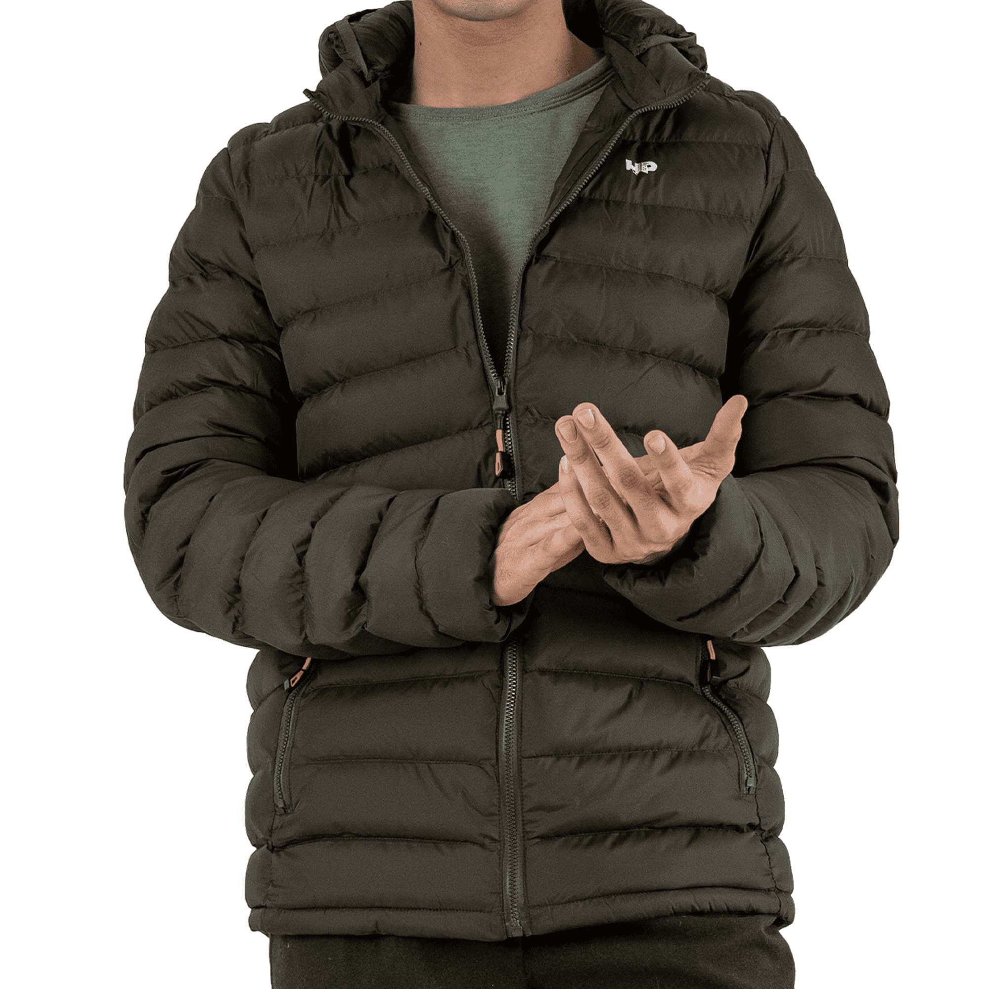 Chamarra Acolchada de Senderismo para Hombre Color Verde | Chaqueta ...
