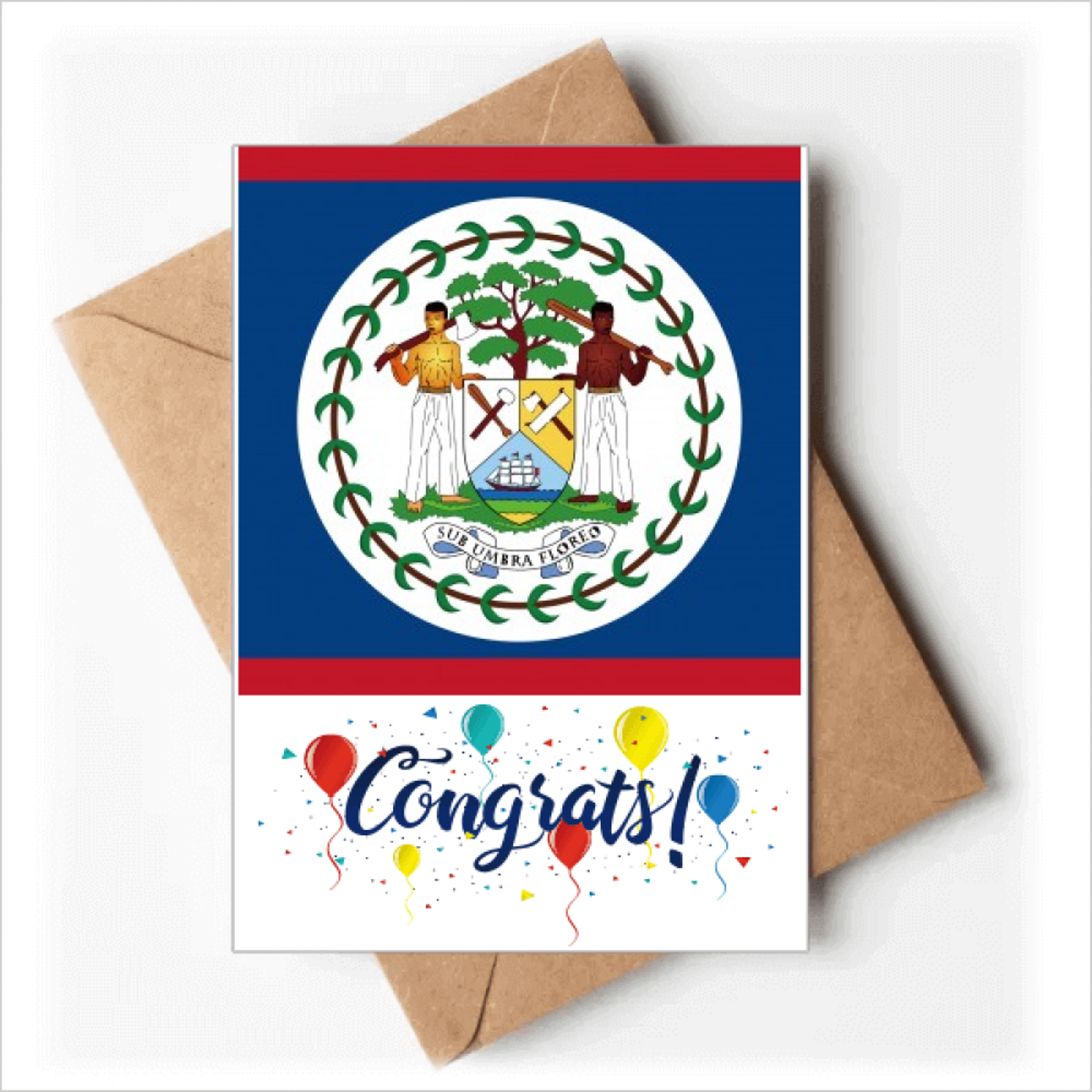 Belice bandera nacional país símbolo Mark patron de América del Norte Sobre de la Carta de ...