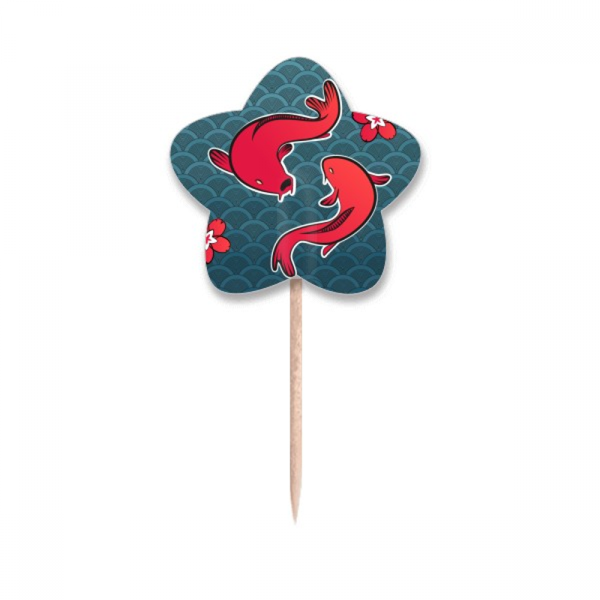 Pez rojo chino de la suerte de Japón Selección de pastelitos Star lable ...