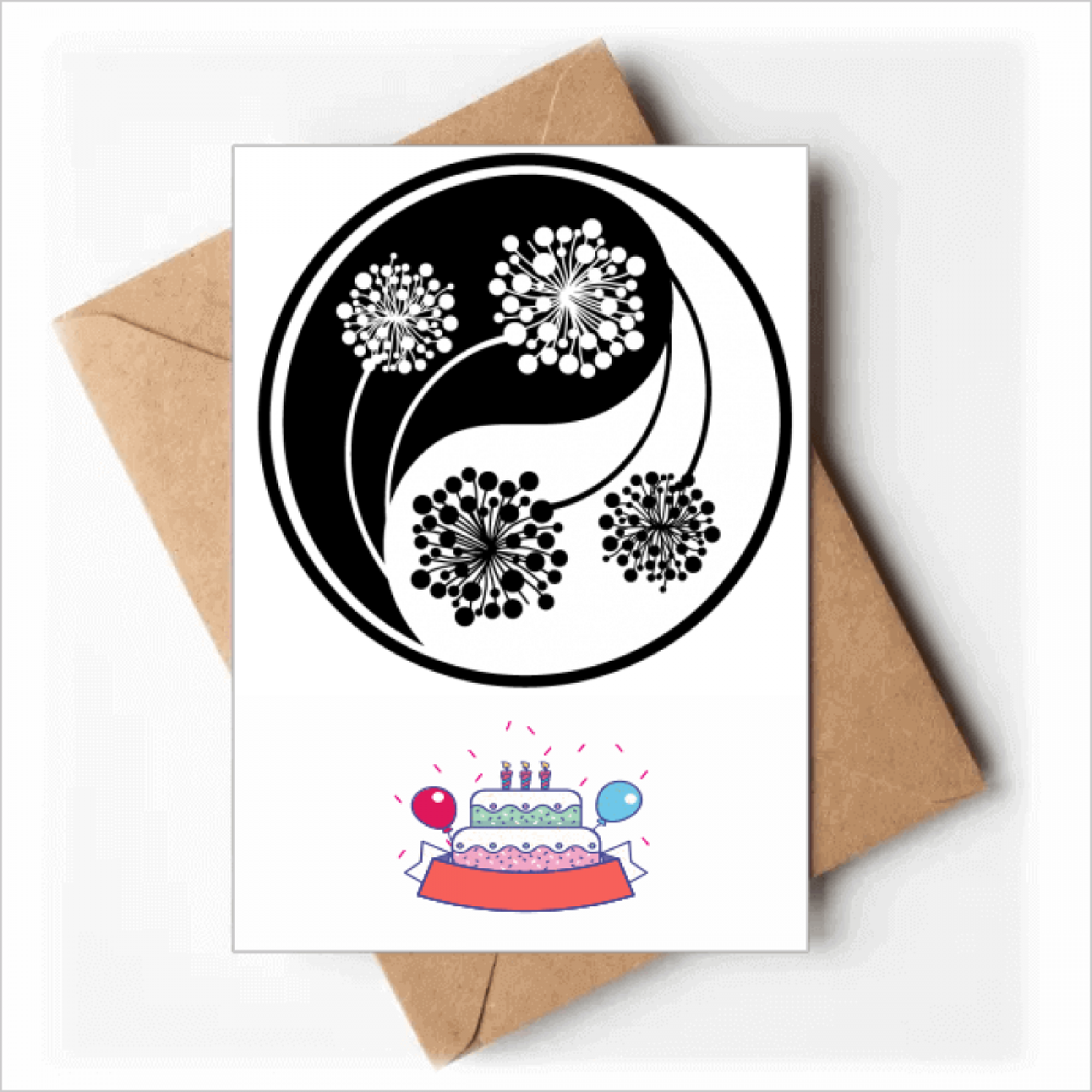 El budismo budista Yin Yang Flower Design Tarjetas de cumpleaños en ...