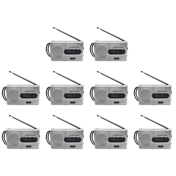 Mini Radio portátil AM FM Radio antena telescópica Radio estéreo al ...