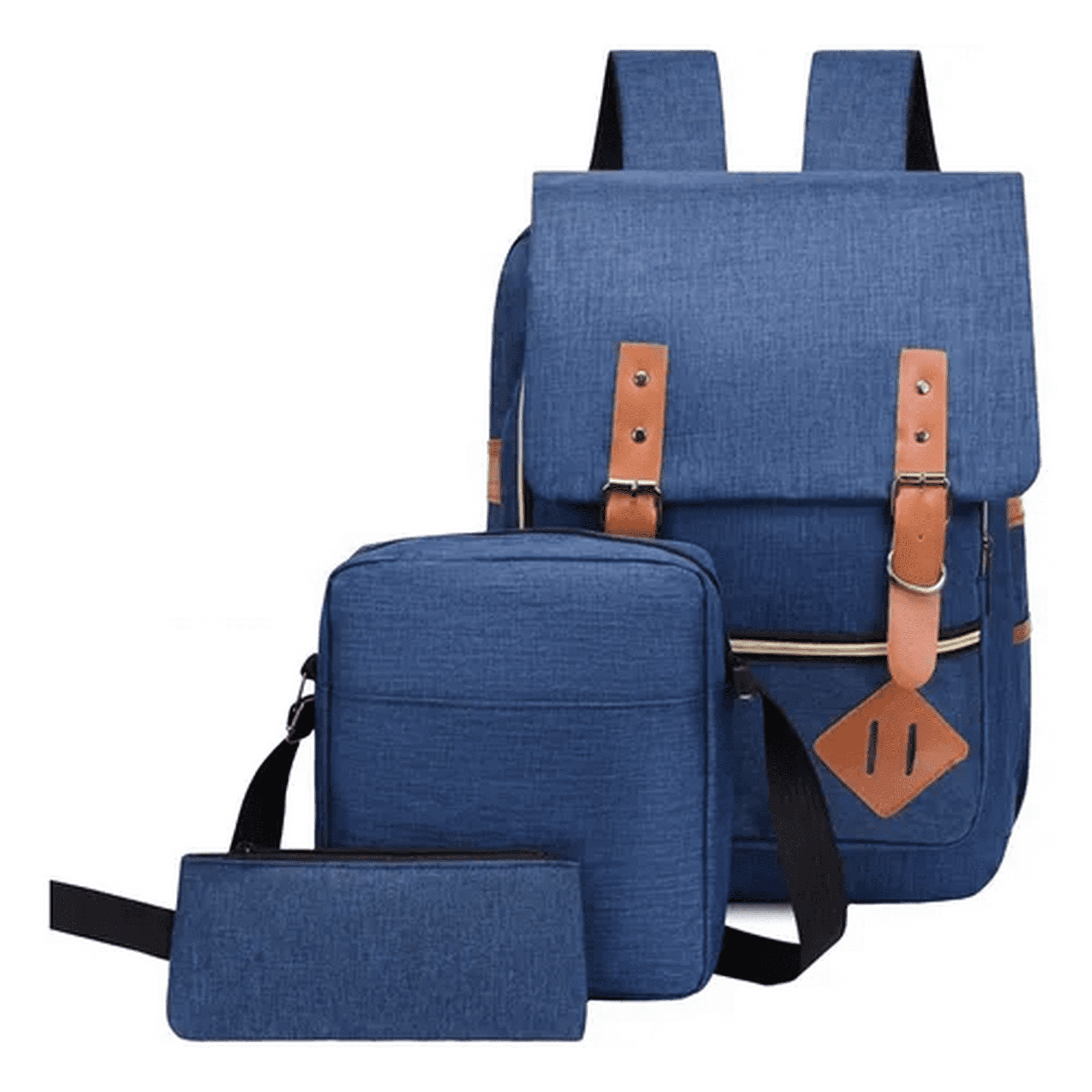 Mochilas Backpack Impermeable Puerto Usb Set 3pzs Azul Malubero ...