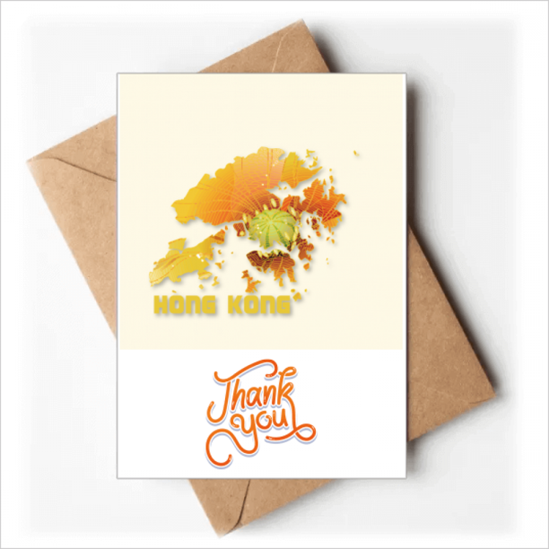 Hong Kong Flower Map Nota en blanco del sobre de la tarjeta de ...