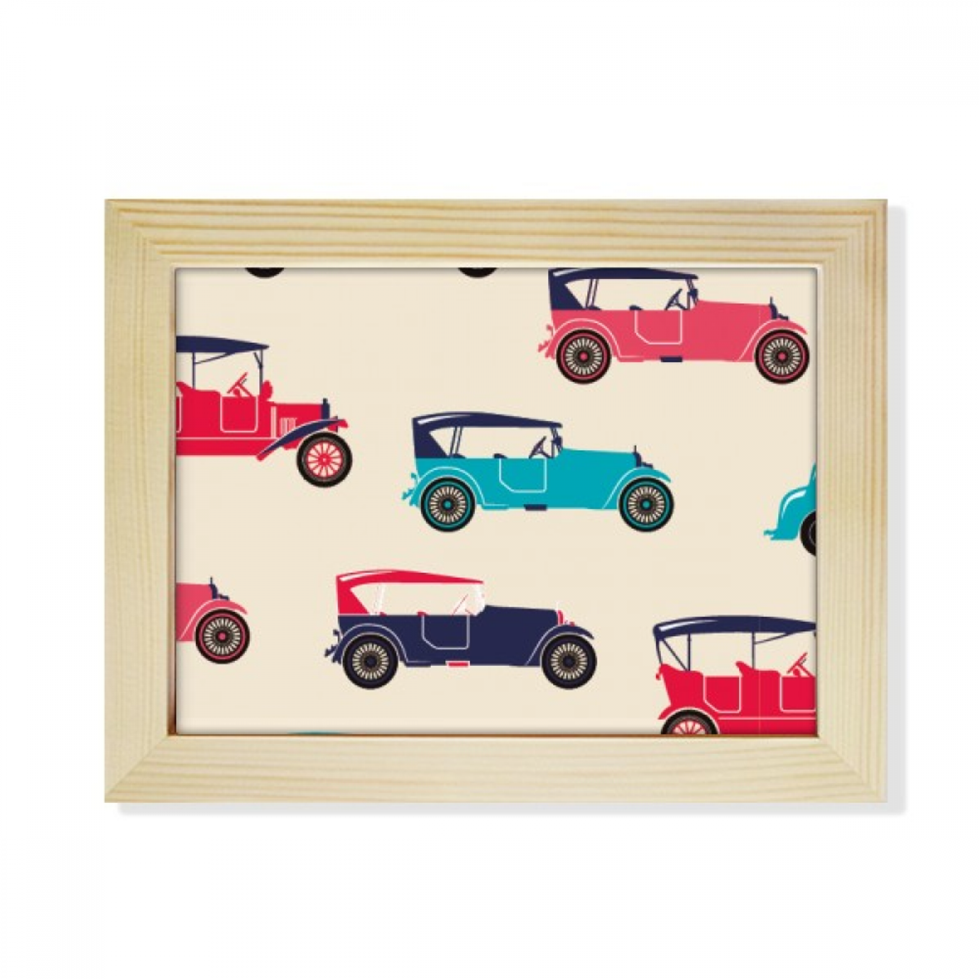 Patron de dibujos animados de colores Classic Cars Escritorio de madera ...