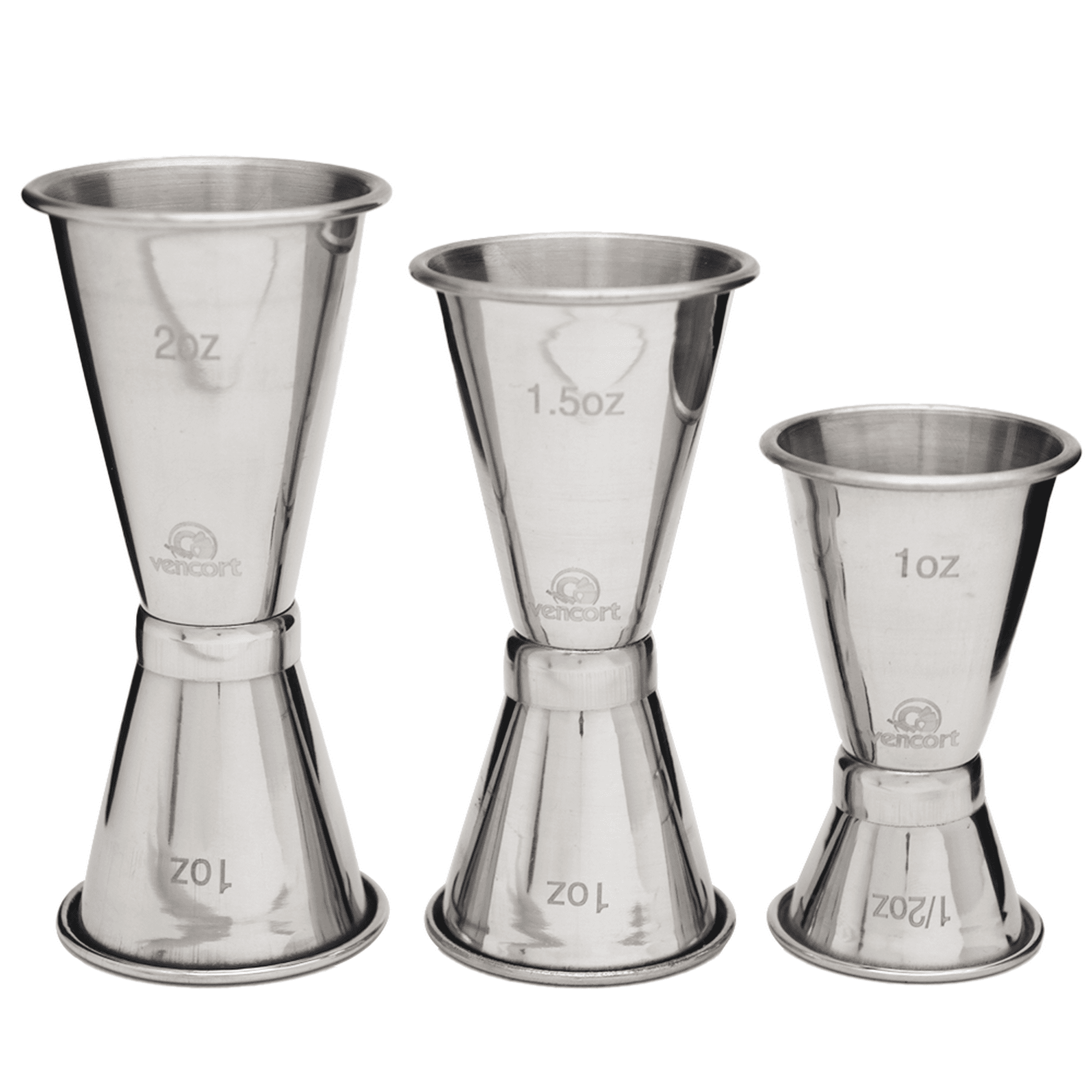 Set De 3 Jiggers De Acero Inoxidable Profesional Para Cocteles Vencort ...