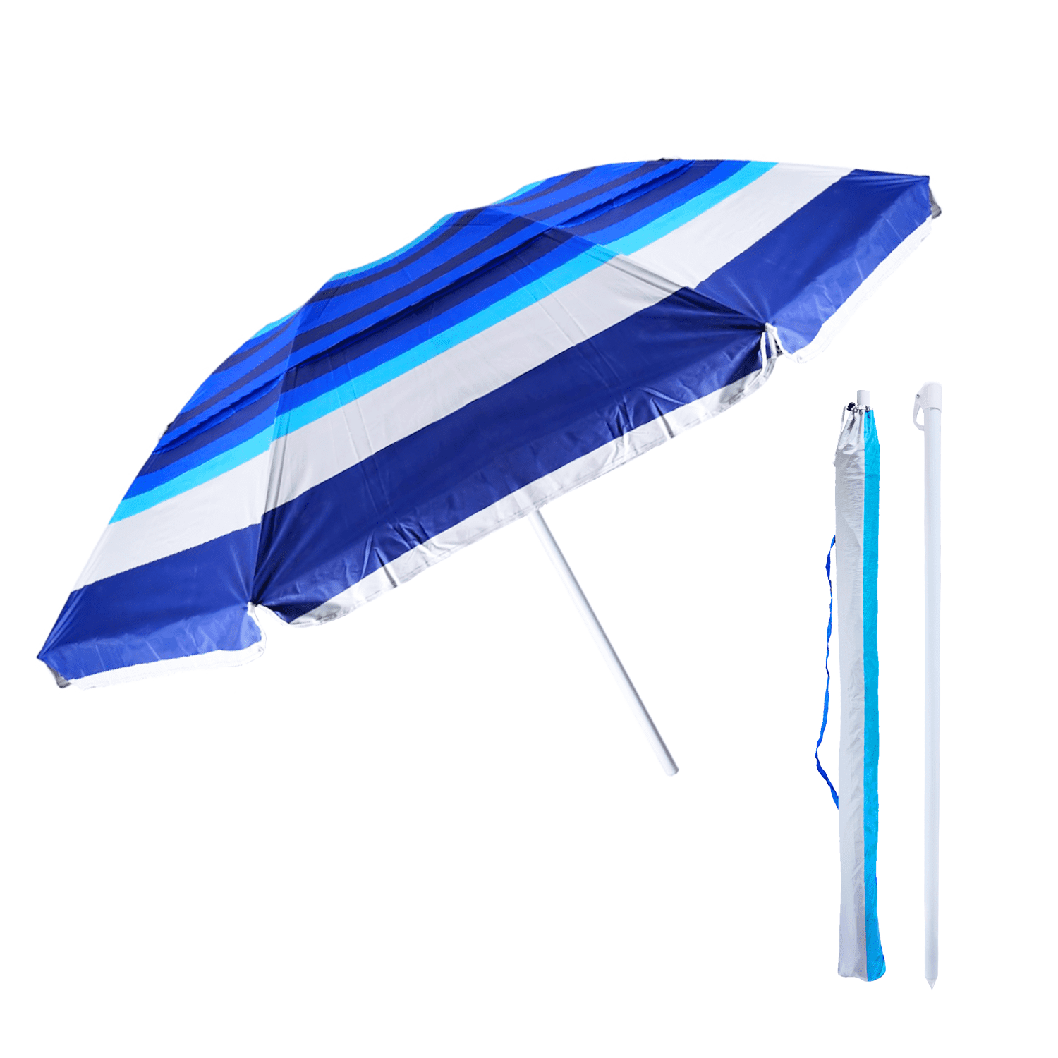 Sombrilla de Playa 50" con Rompevientos y Altura Ajustable blanco ...