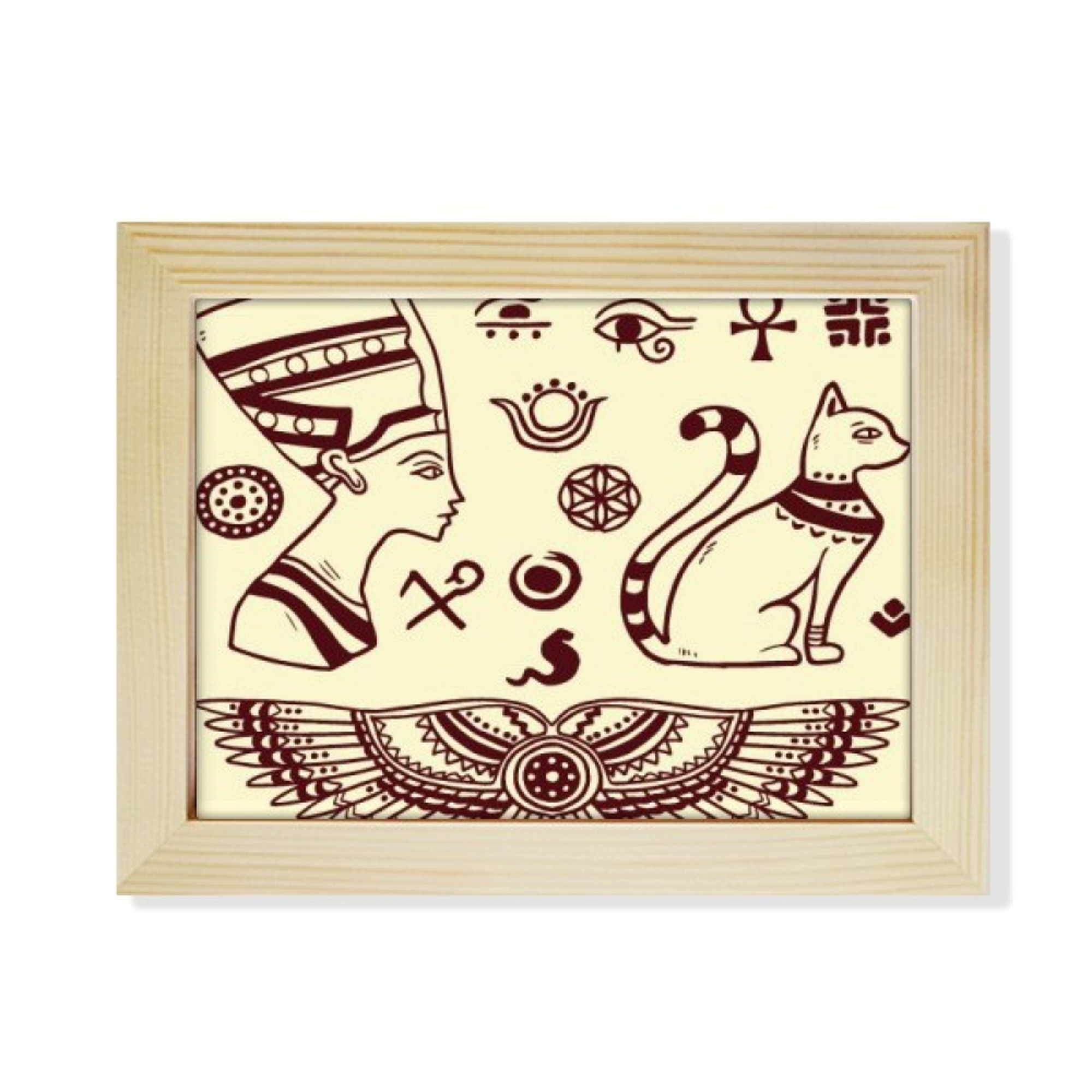 Egipto Faraon Black Cat patron abstracto Escritorio de madera Arte ...