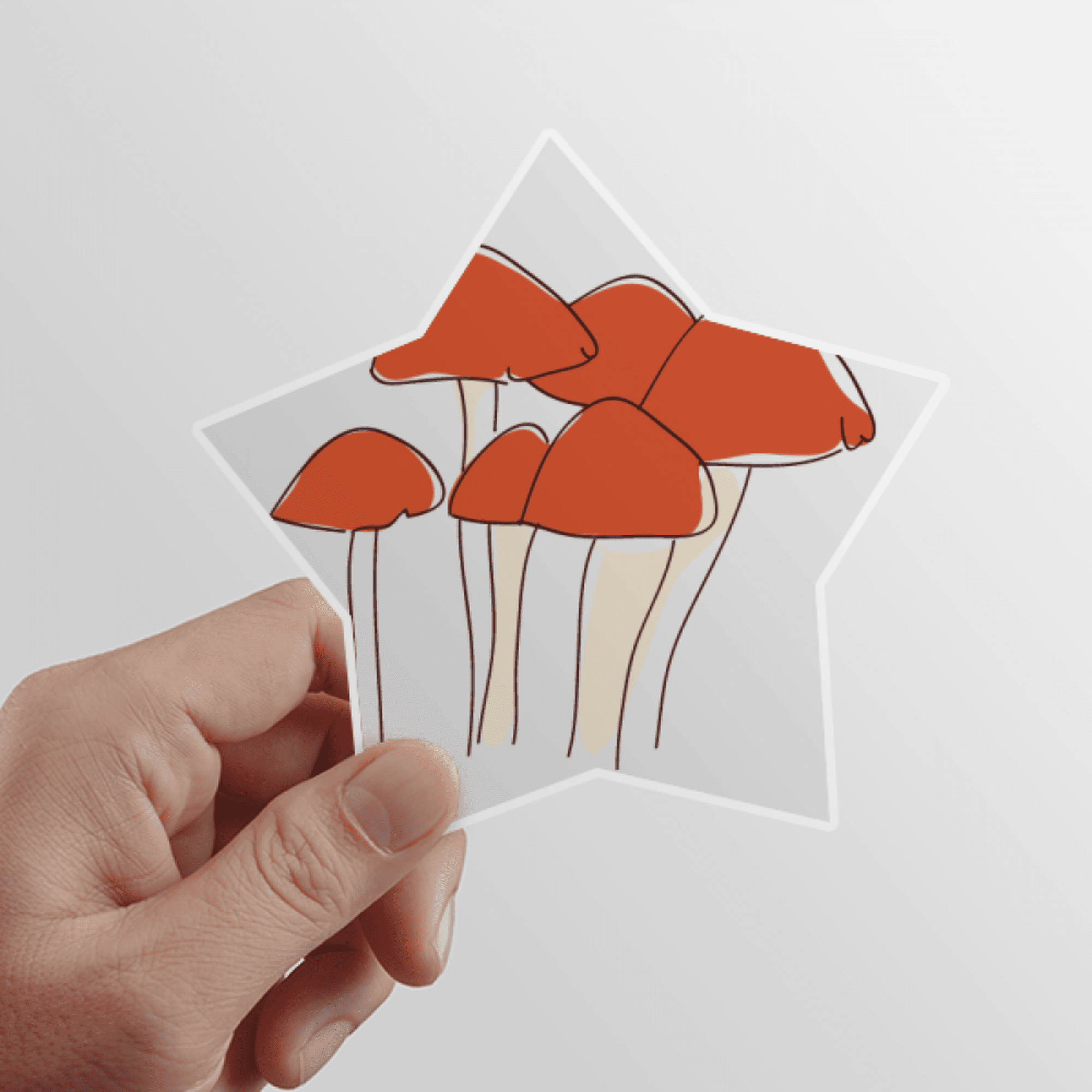 De dibujos animados patron Mushroom linea ilustrar Estrella calcomanías ...