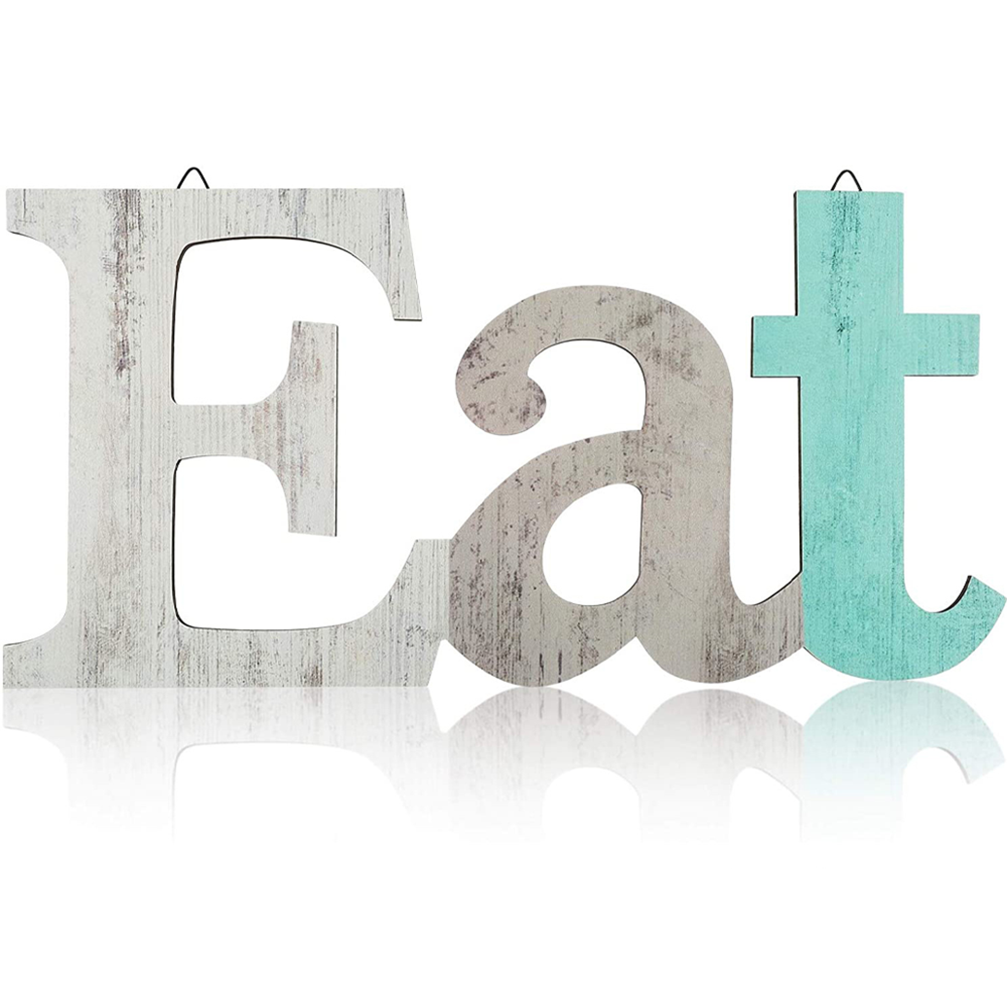 Juego de letrero de comer, decoración de pared de tenedor y cuchara ...