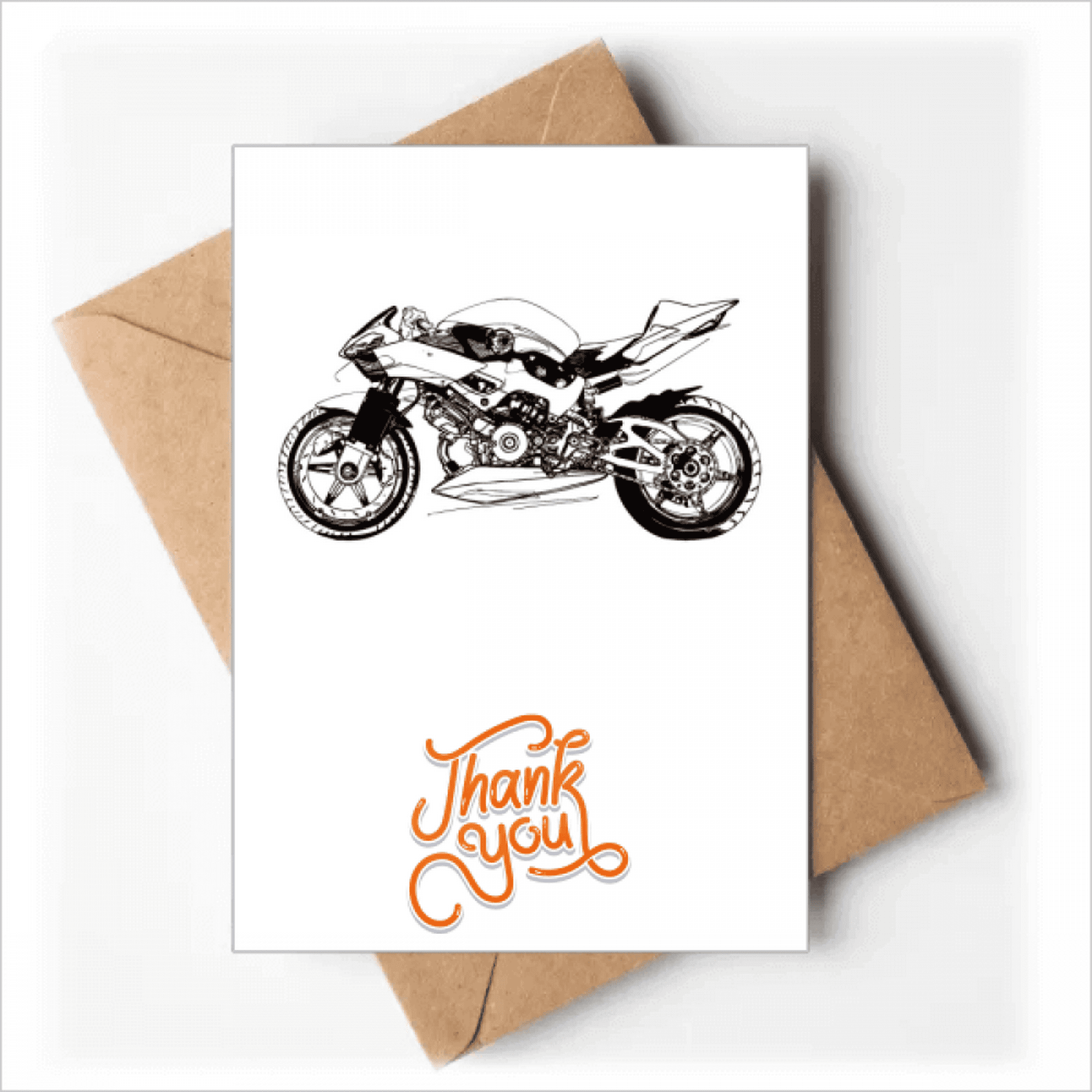 Black Motorcycle ilustración patron Nota en blanco del sobre de la ...