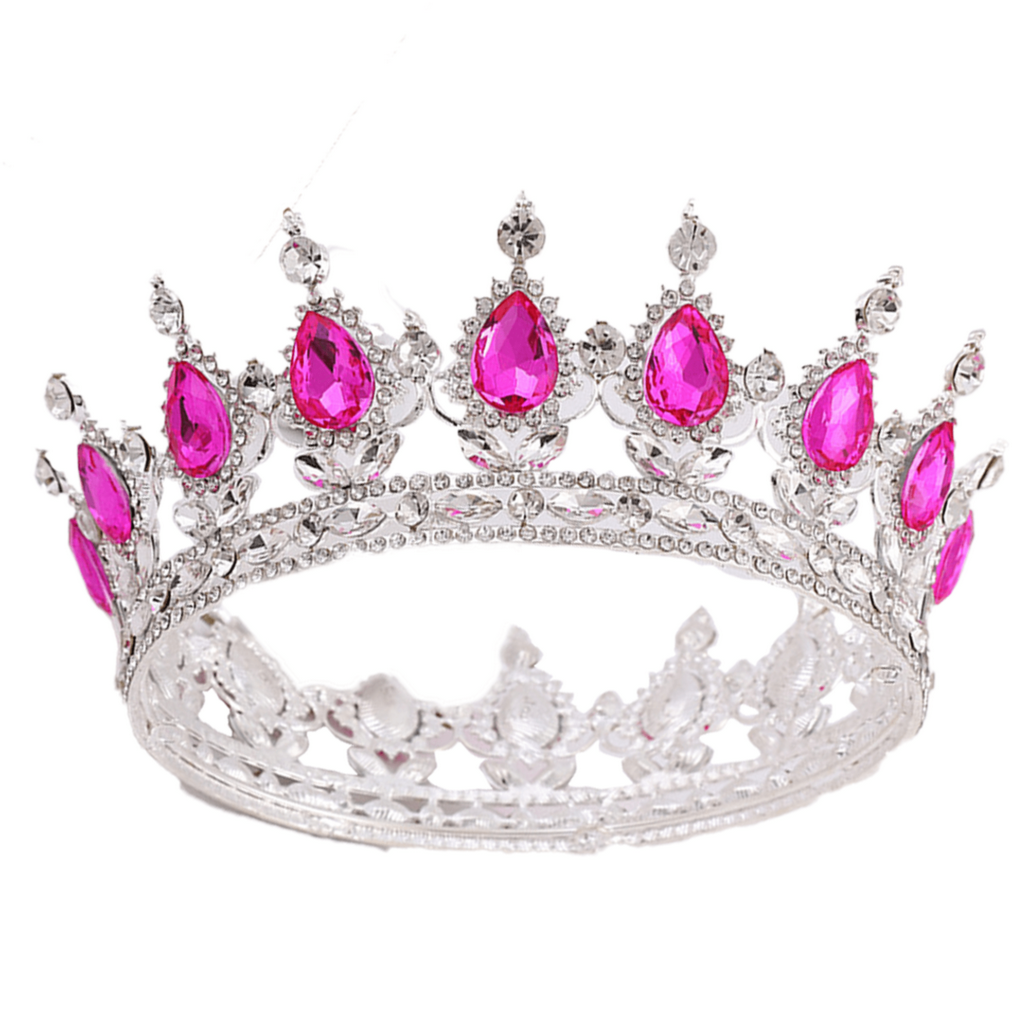 Corona sombrero de copa cumpleaños Tiara hermosa cristal Metal corona ...