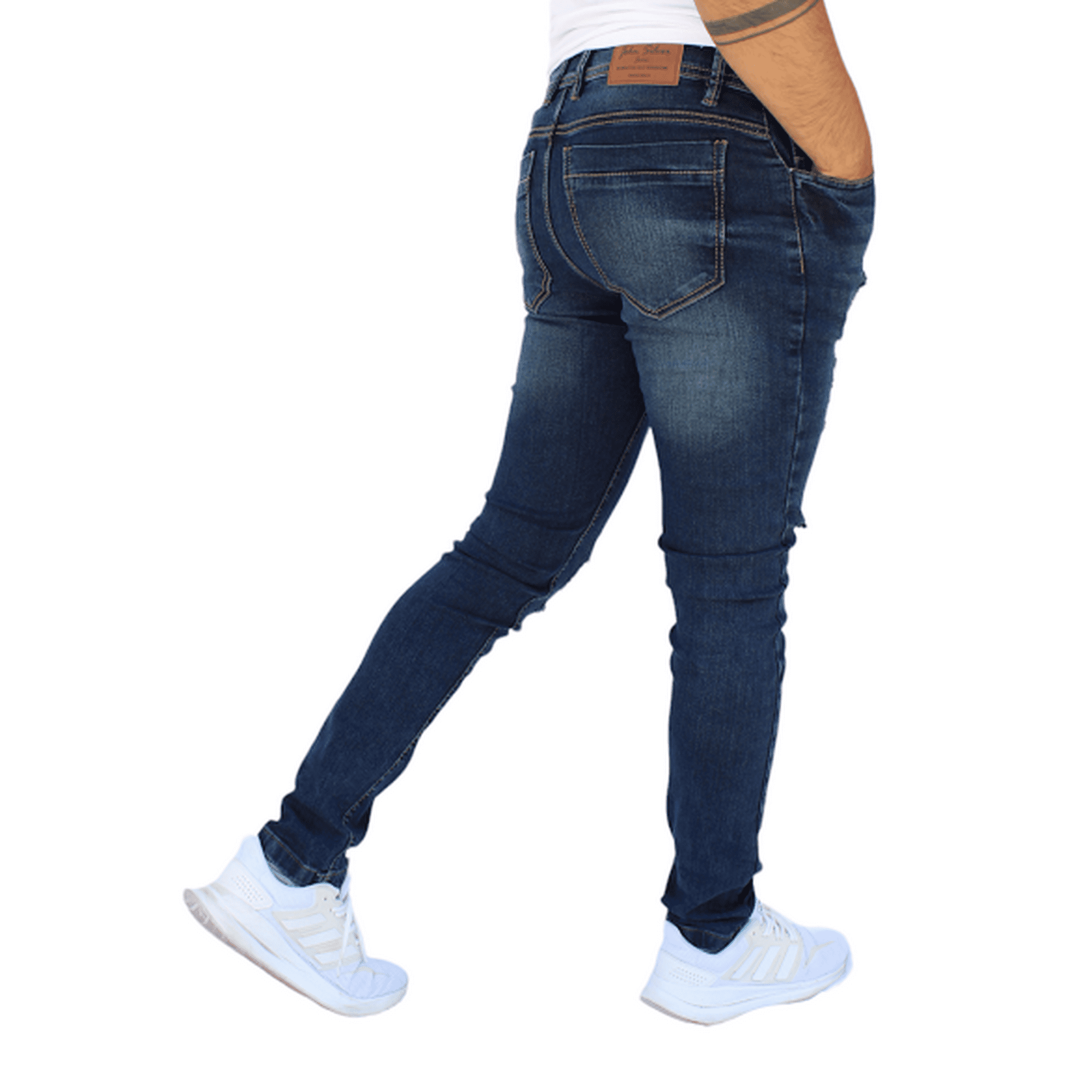 Pantalón de mezclilla stretch John Silver Corte skinny Color azul ...