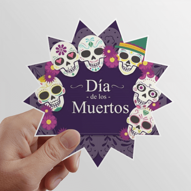 Calavera del día de los muertos ilustración Calcomanías solares de ...