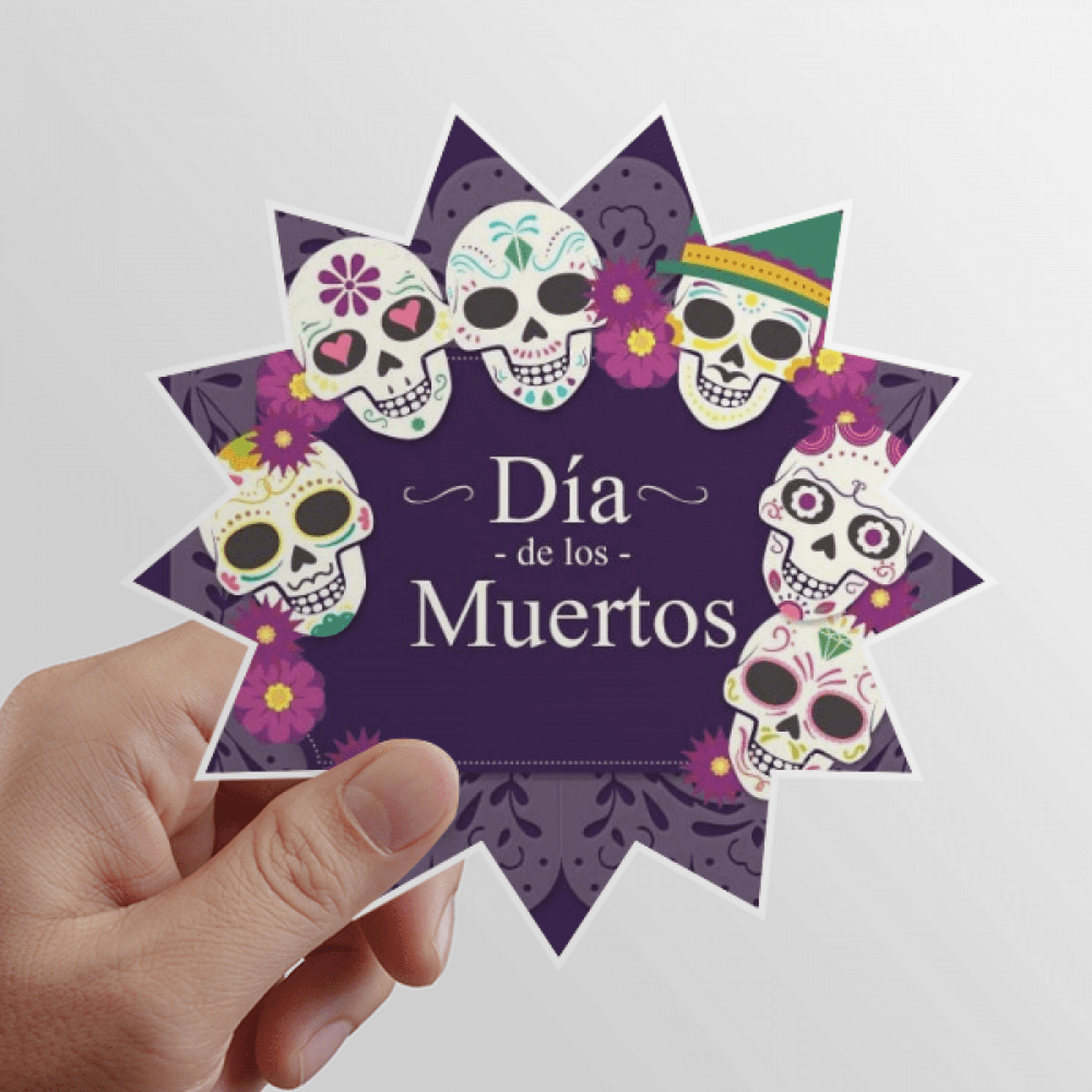 Calavera del día de los muertos ilustración Calcomanías solares de ...