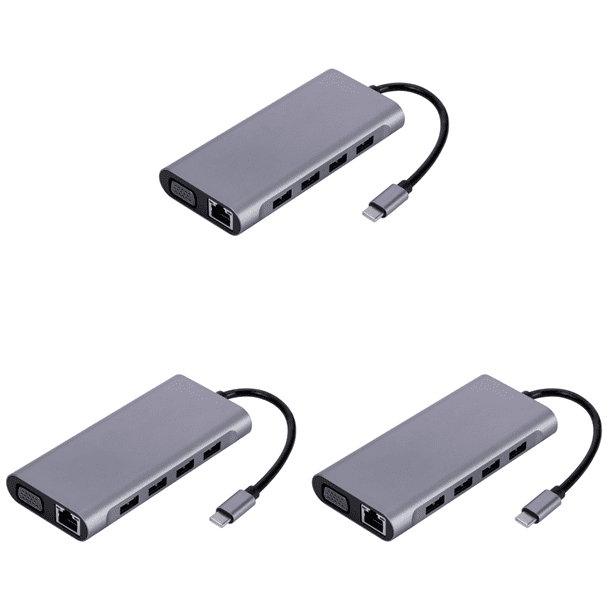 Adaptador 11 en 1 Tipo C Adaptador multipuerto de transmisión de 5 Gbps para computadora ...