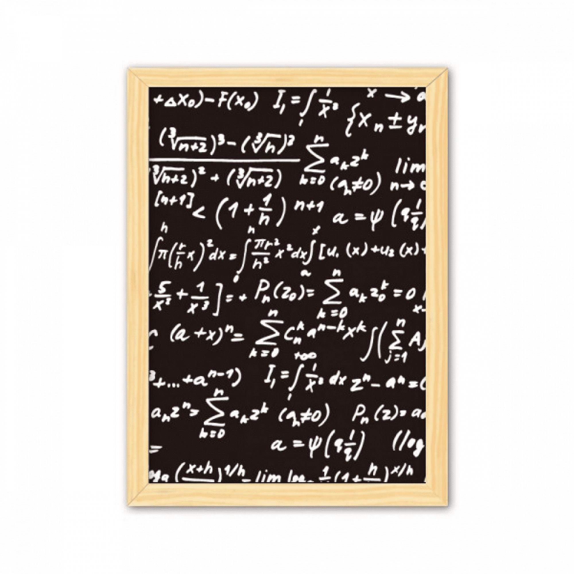 Resumen de fórmulas matemáticas cálculo gráfico Cuadro de madera ...